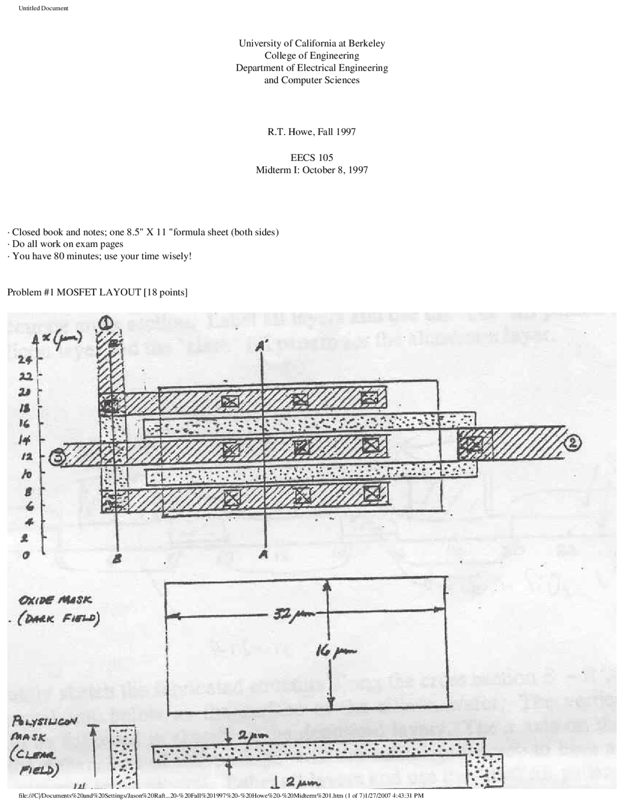 Mosfet - Microelectronic Devices and Circuits - Exam - Docsity