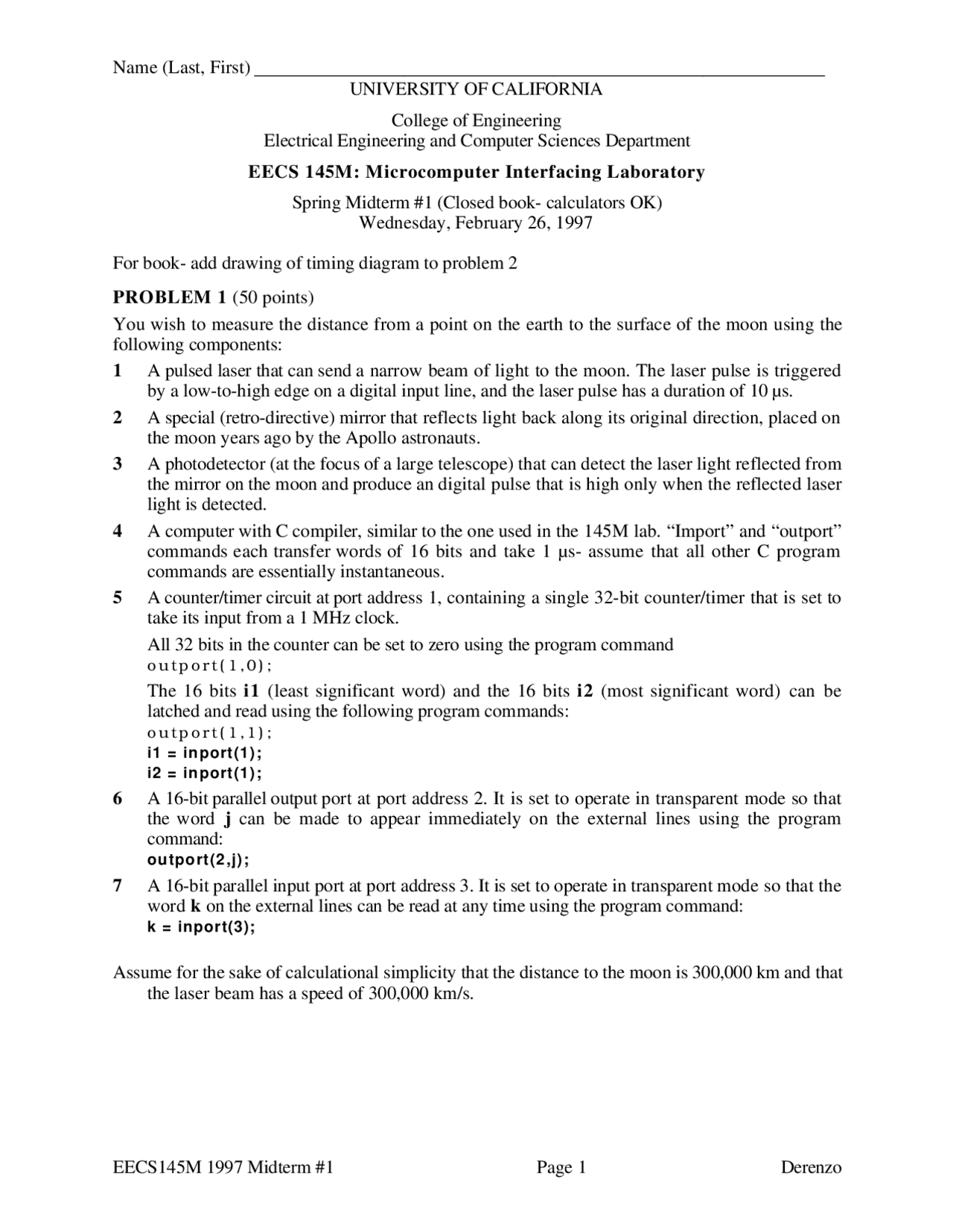 Retro Directive Microcomputer Interfacing Laboratory Exam Docsity