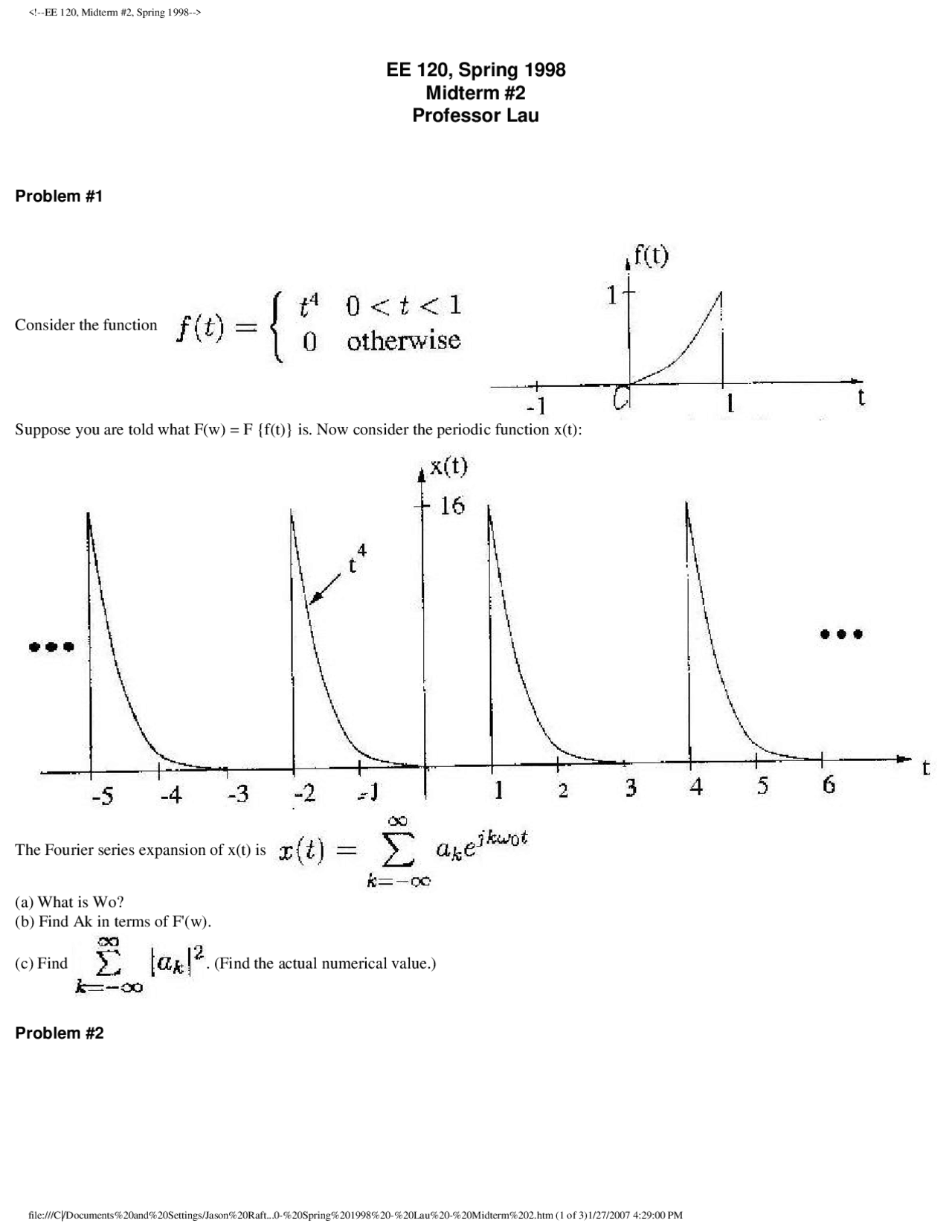 Actual Numerical Value Signals And Systems Exam Docsity