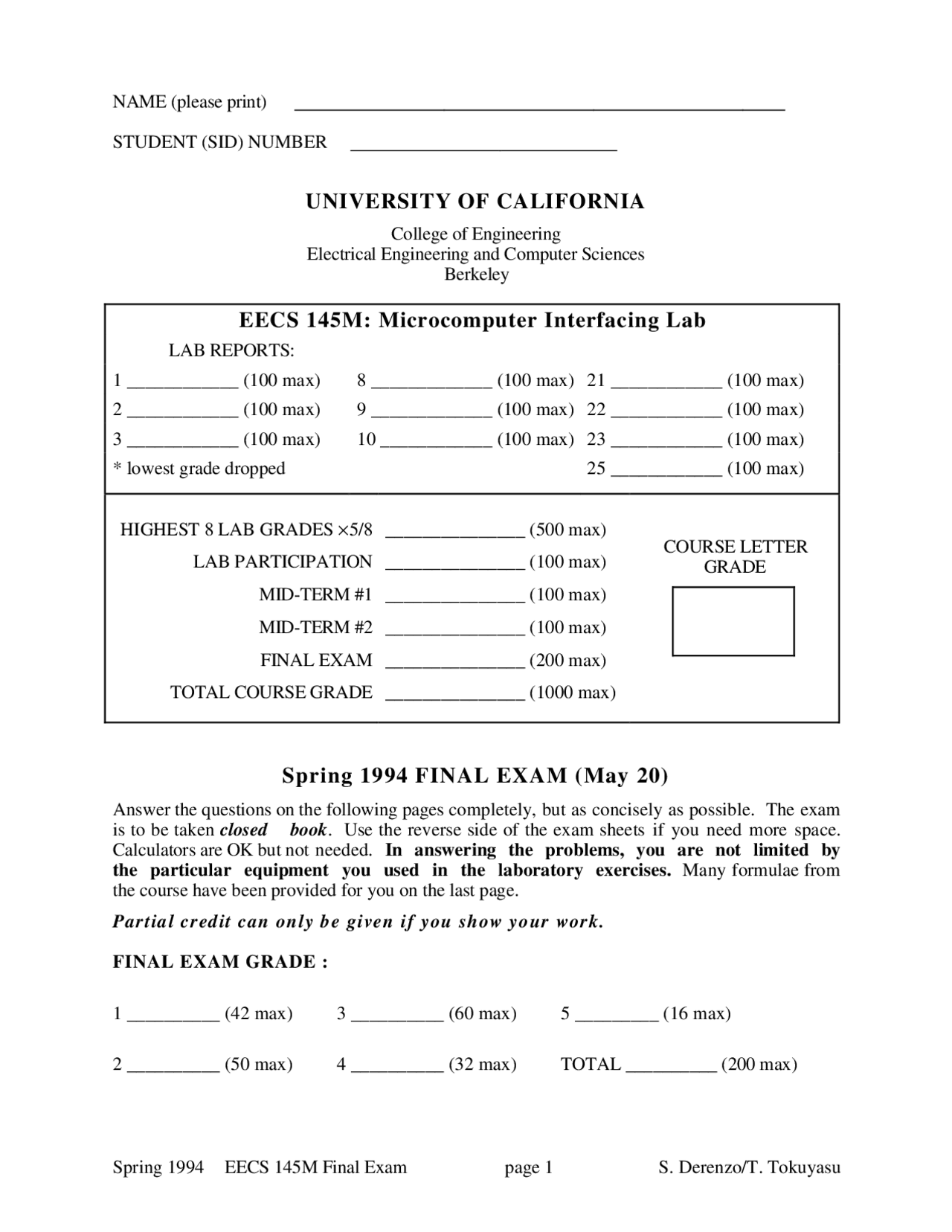 Comparator Circuit Microcomputer Interfacing Laboratory Exam Docsity