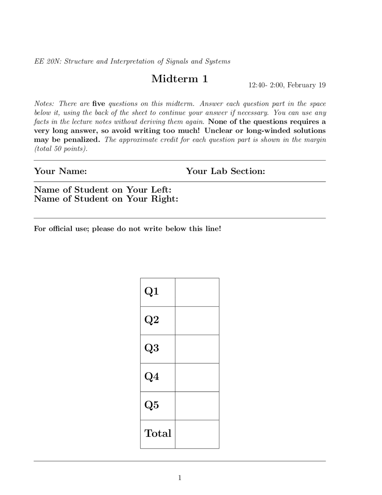 Systems Signals And Systems Exam Docsity