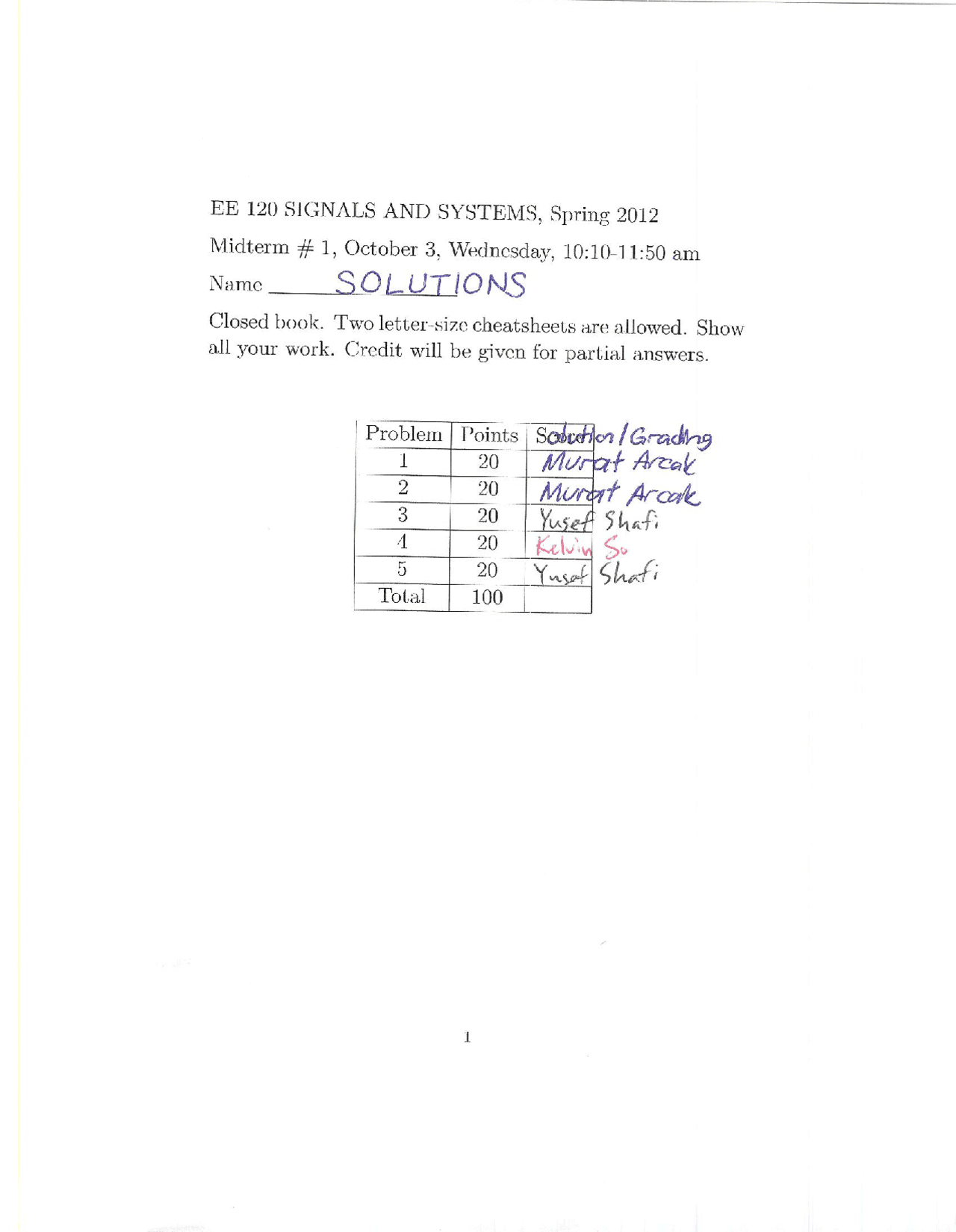 Seconds Or Samples Signals And Systems Solved Exam Docsity