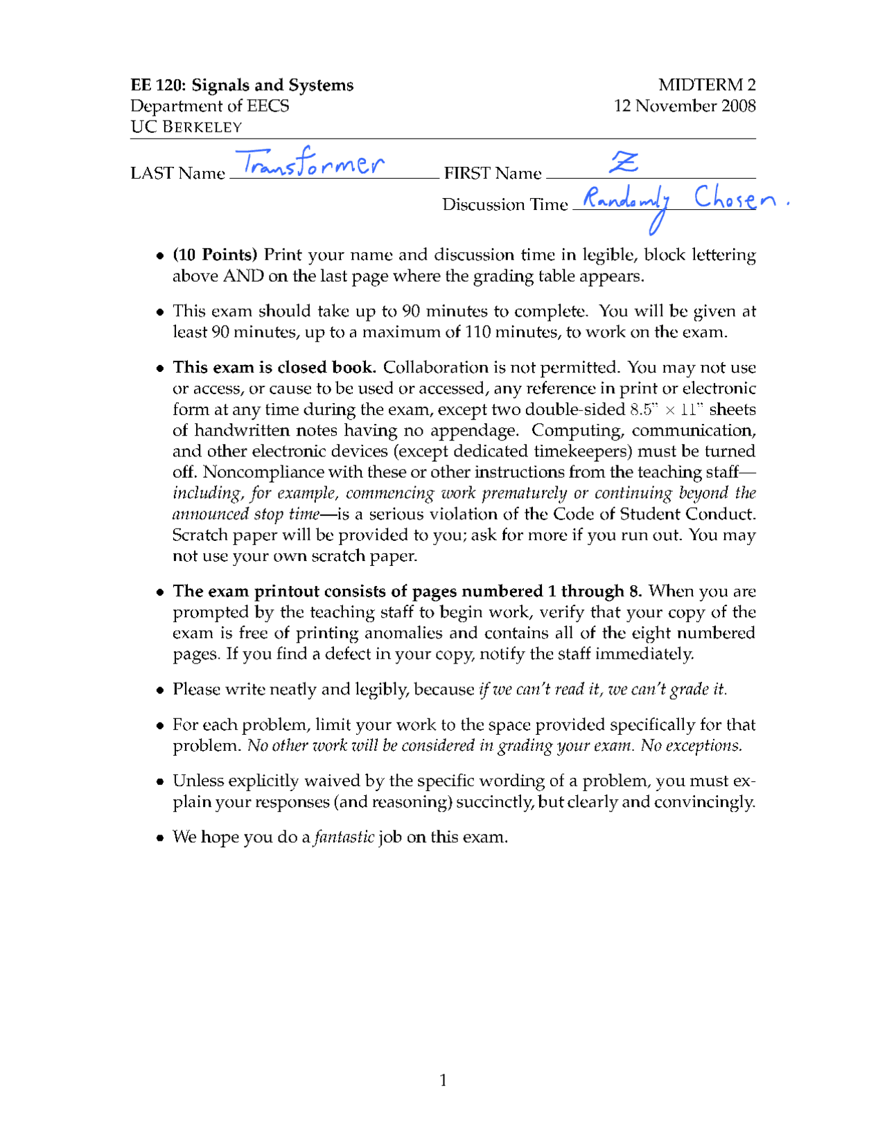 Unit Step Signals And Systems Solved Exam Docsity