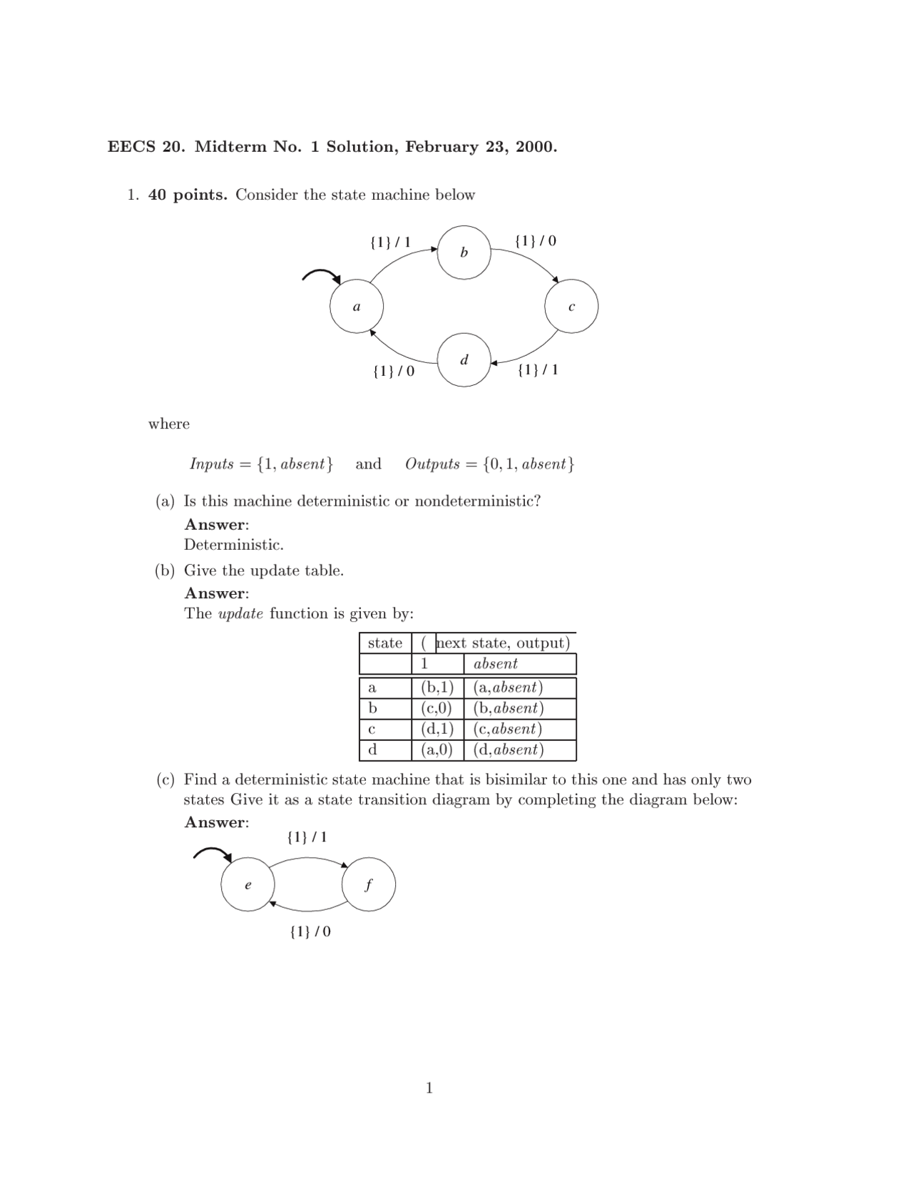 Deterministic - Signals and Systems - Exam - Docsity