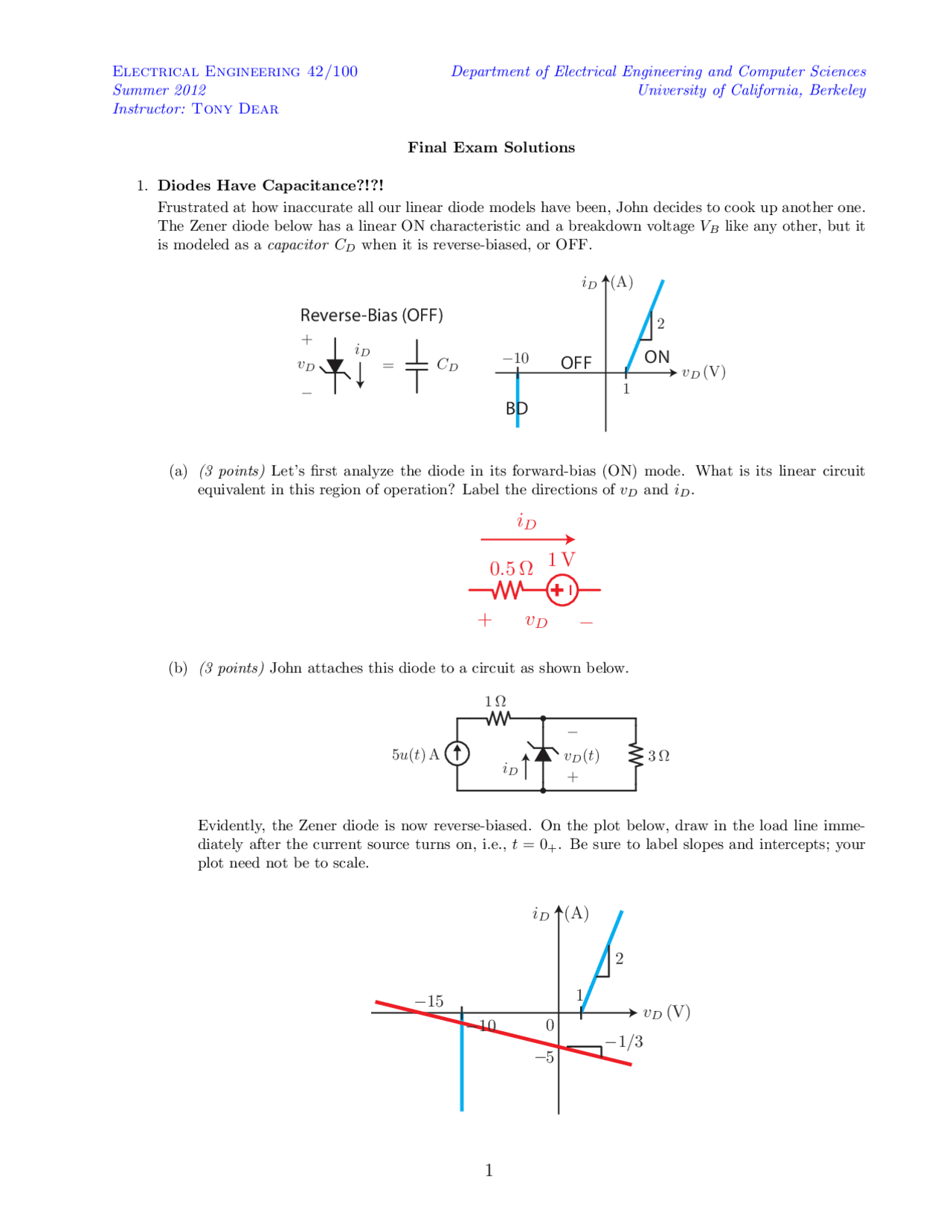 Diodes Electrical Engineering Solved Exam Docsity