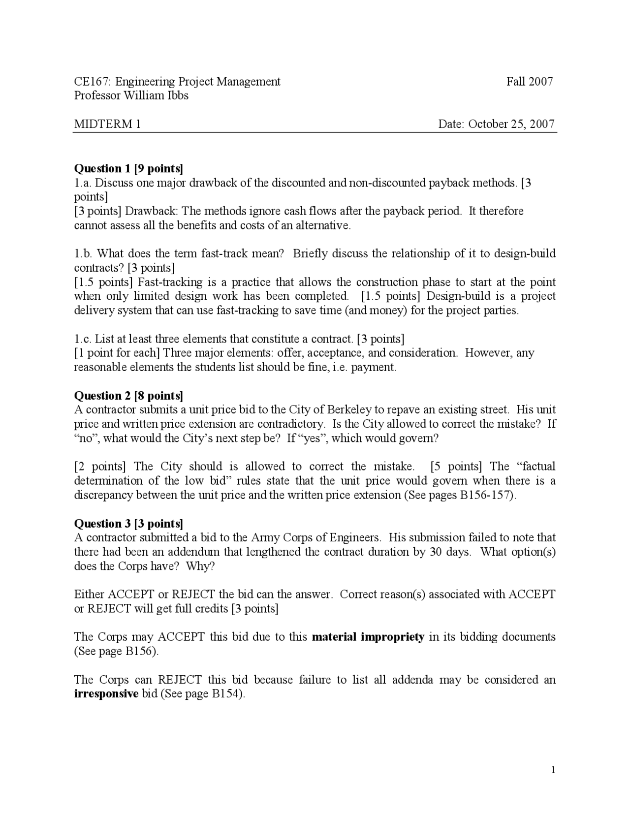 Kajor Drawback - Engineering Economics - Solved Exam - Docsity