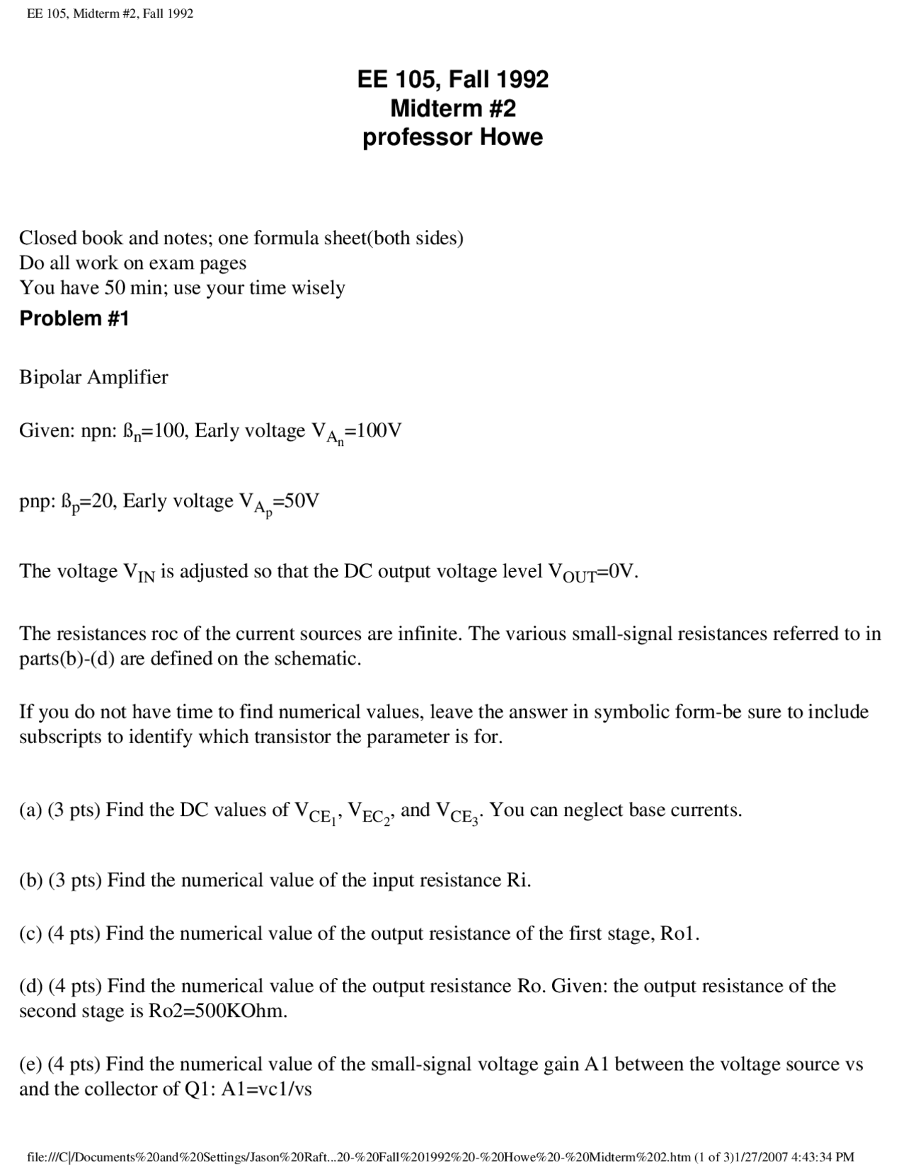 Voltage Microelectronic Devices And Circuits Exam Exams Analysis