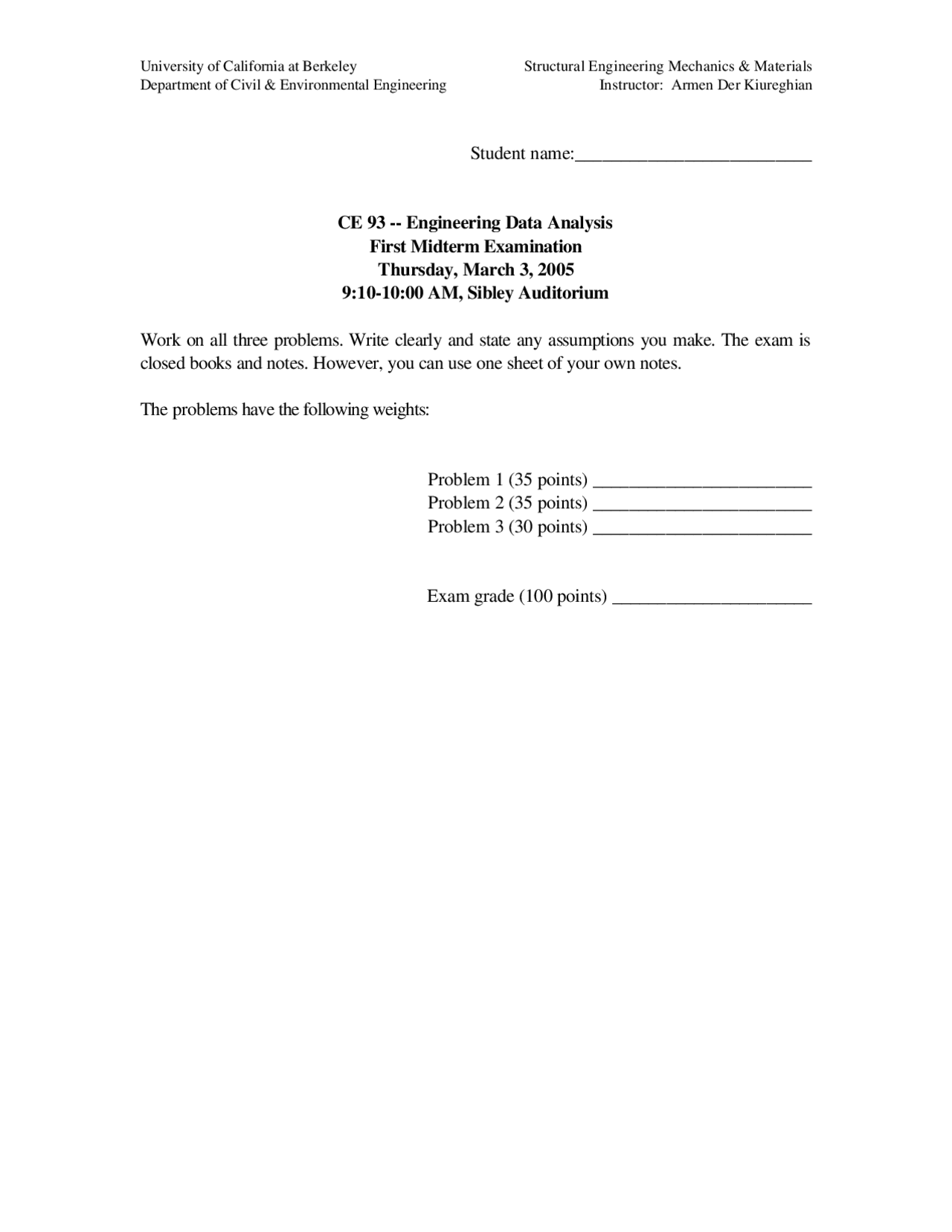 Carefully Examine Engineering Data Analysis Solved Exam Exams