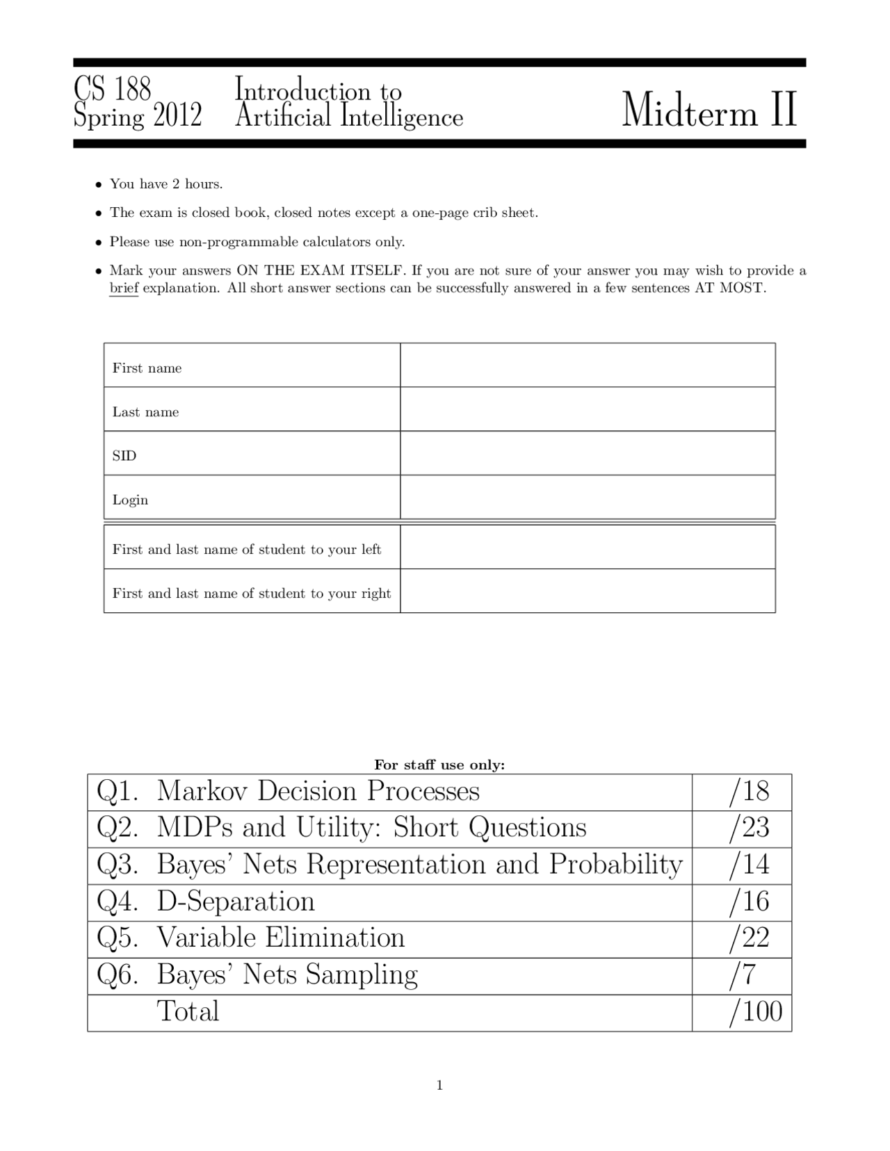 Optimal Policy Introduction To Artificial Intelligence Exams Docsity