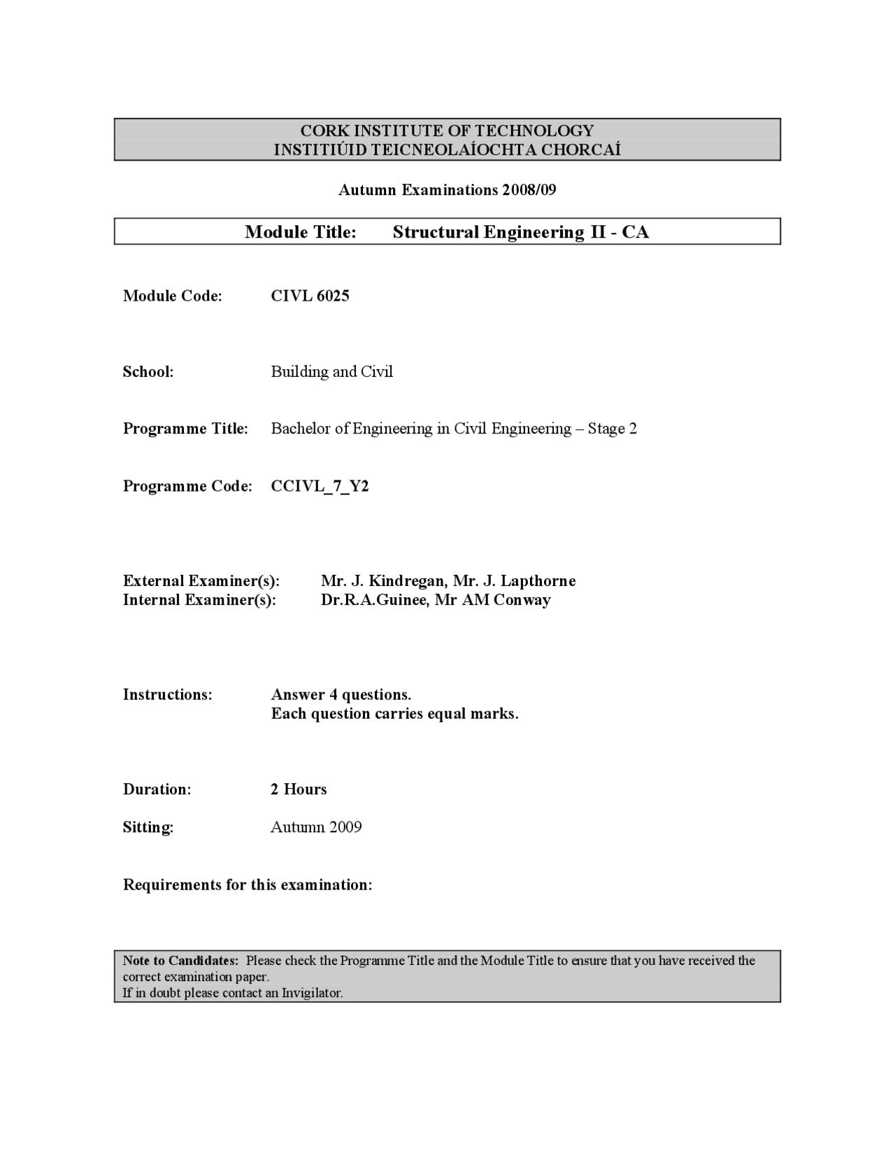 Moment Of Resistance Structural Engineering Old Exam Paper Docsity