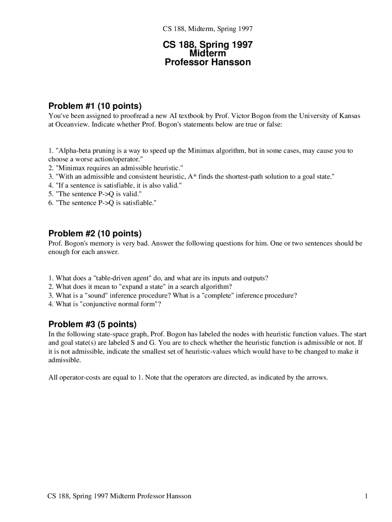 Minimax Algorithm Introduction To Artificial Intelligence Exams Docsity