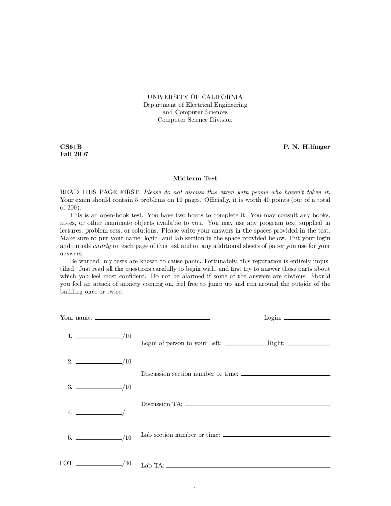 Abstract Class Data Structures Exams Exams Data Structures And Algorithms Docsity