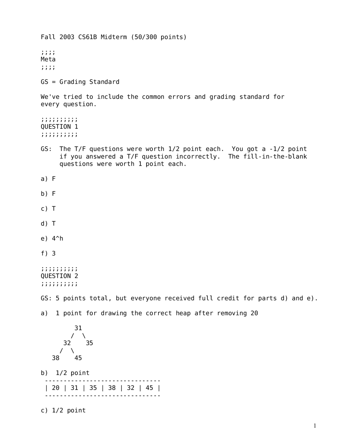 Grading Standard Data Structures Solved Exams Docsity