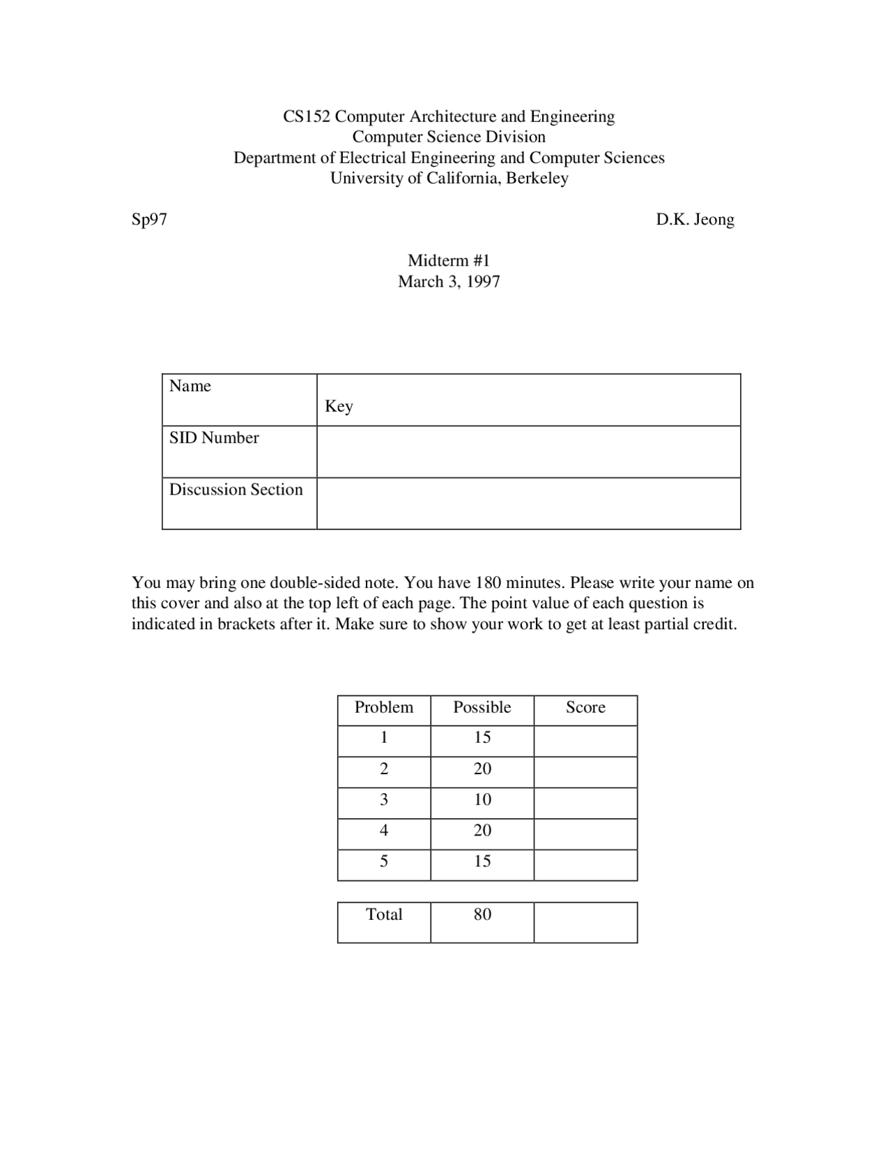 Die Size - Computer Architecture and Engineering - Solved Exams | Exams Computer Architecture ...