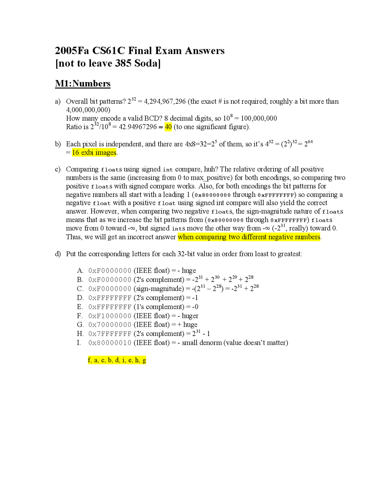 Corresponding Letters Machine Structures Solved Exams Docsity