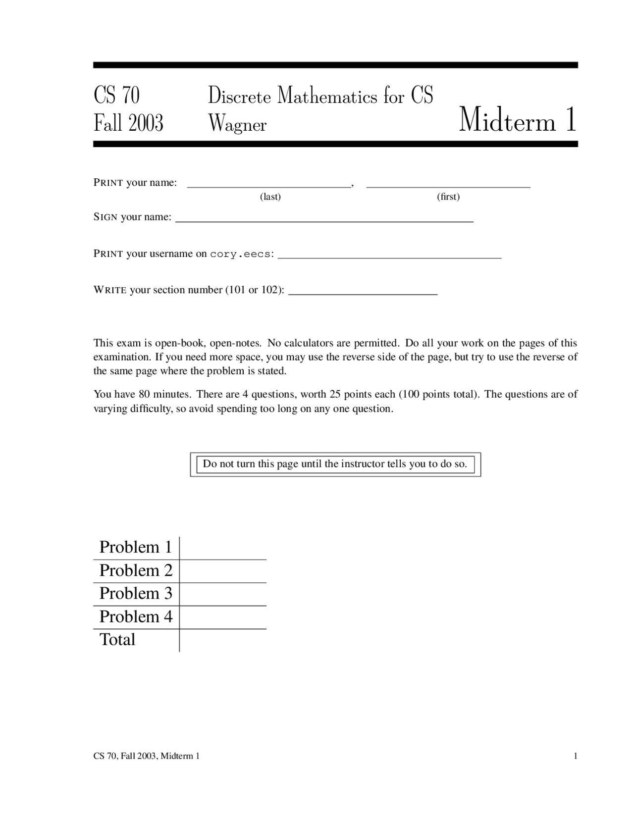 Binary Strings - Discrete Mathematics and Probability Theory - Exams ...