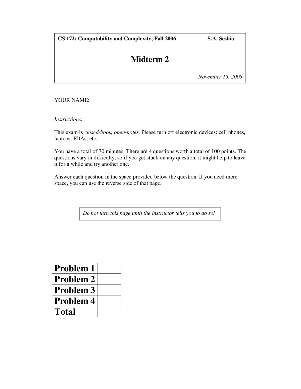Equivalent Standard Computability And Complexity Exams Docsity