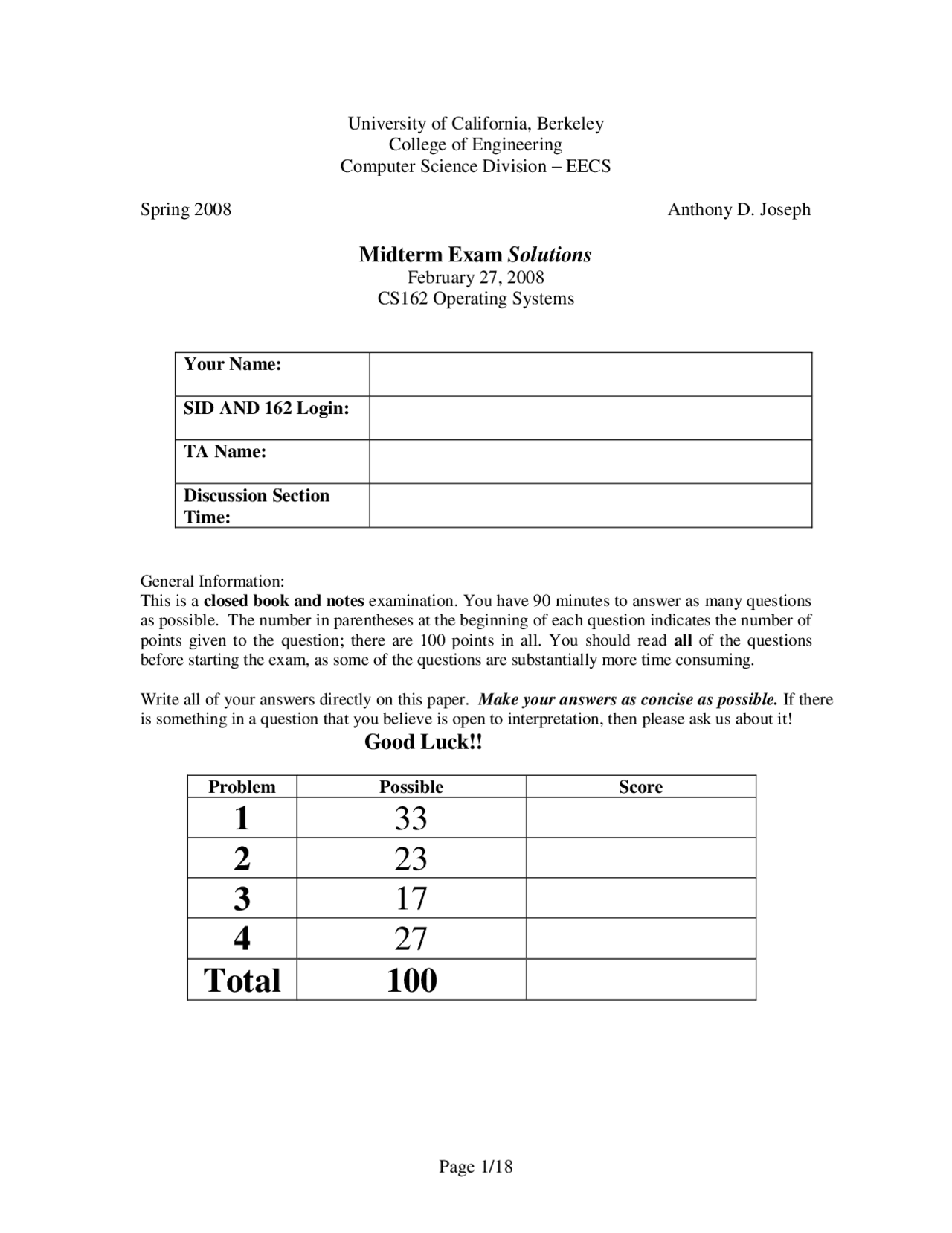 Physical Memory Operating Systems And System Programming Solved Exams Docsity