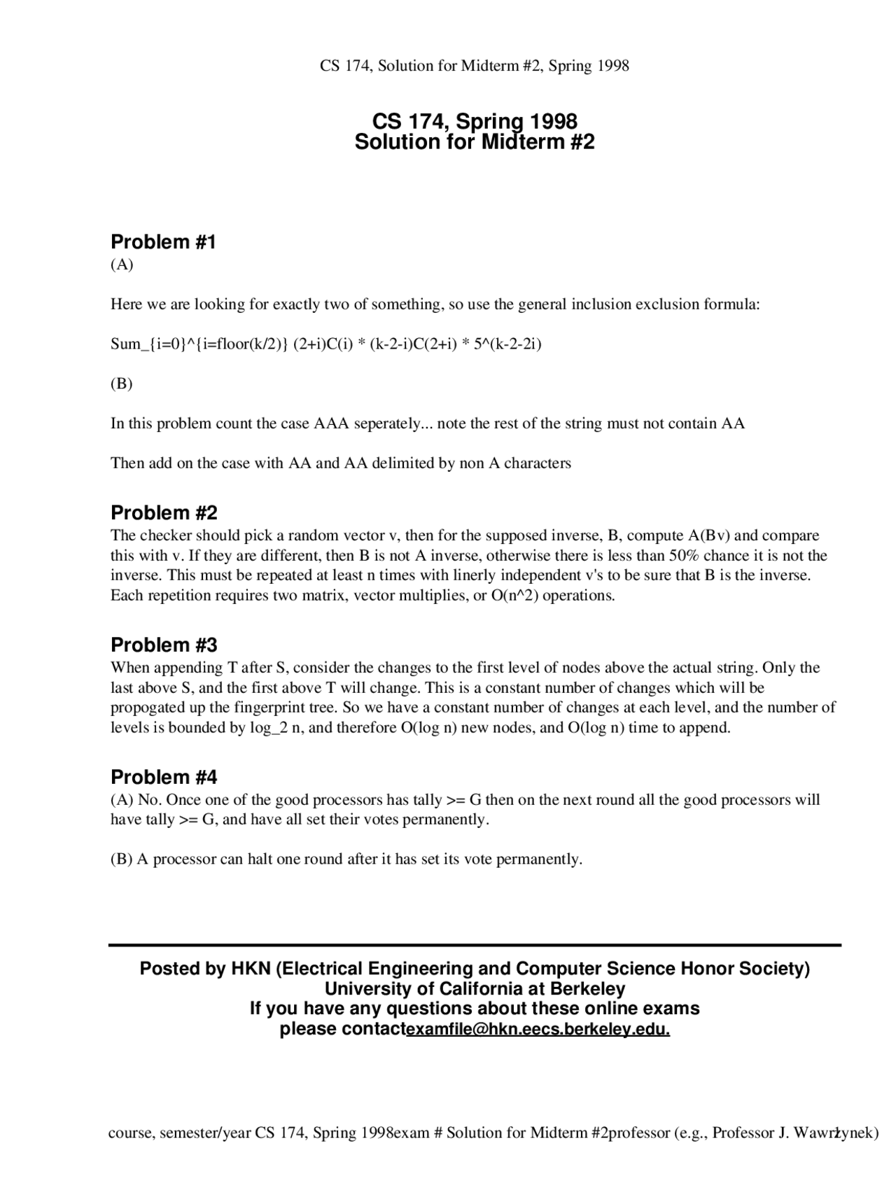 Probabilistic Program - Combinatorics and Discrete Probability - Solved Exam - Docsity