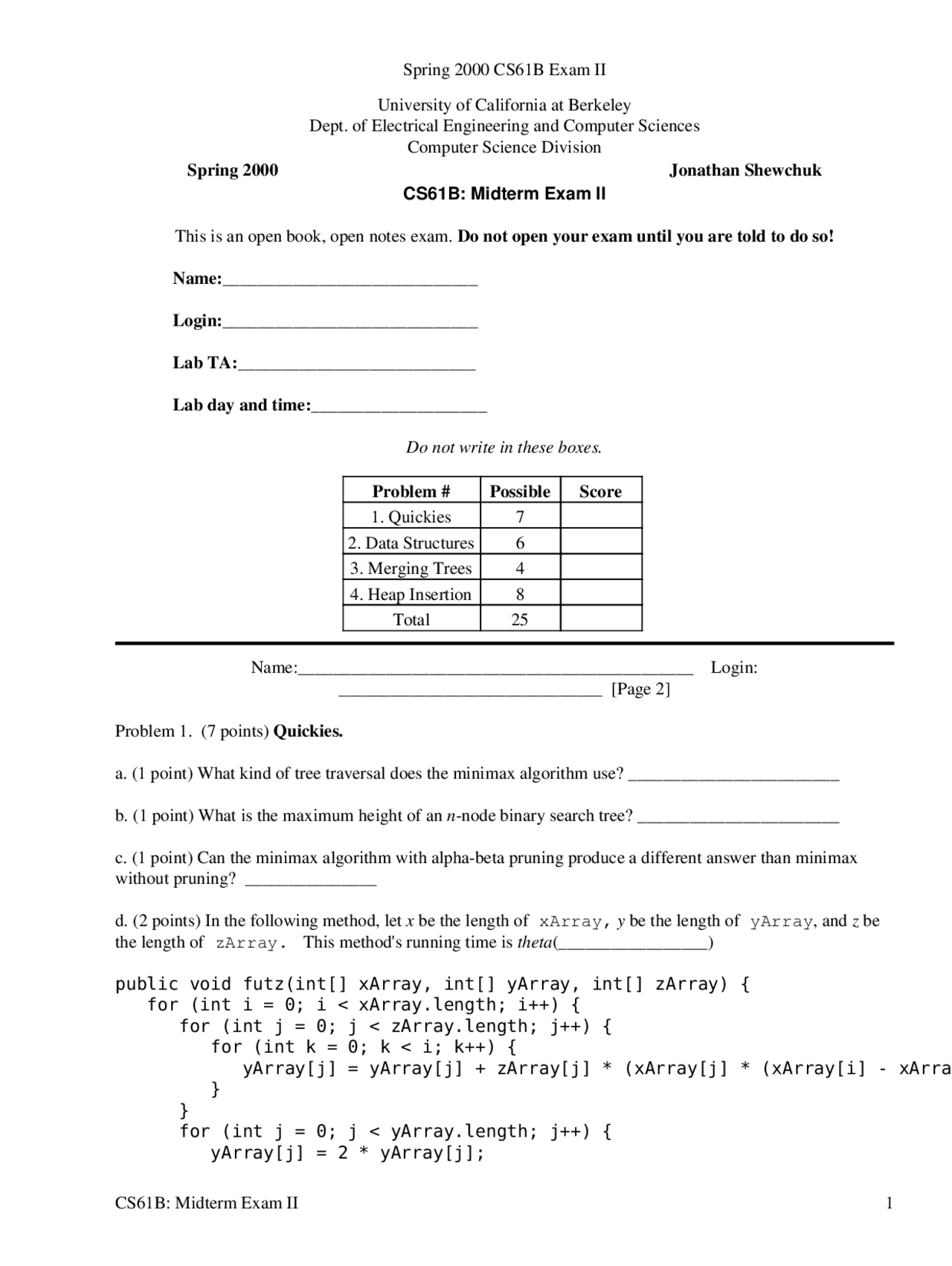 Binary Heap Data Structures Exams Docsity