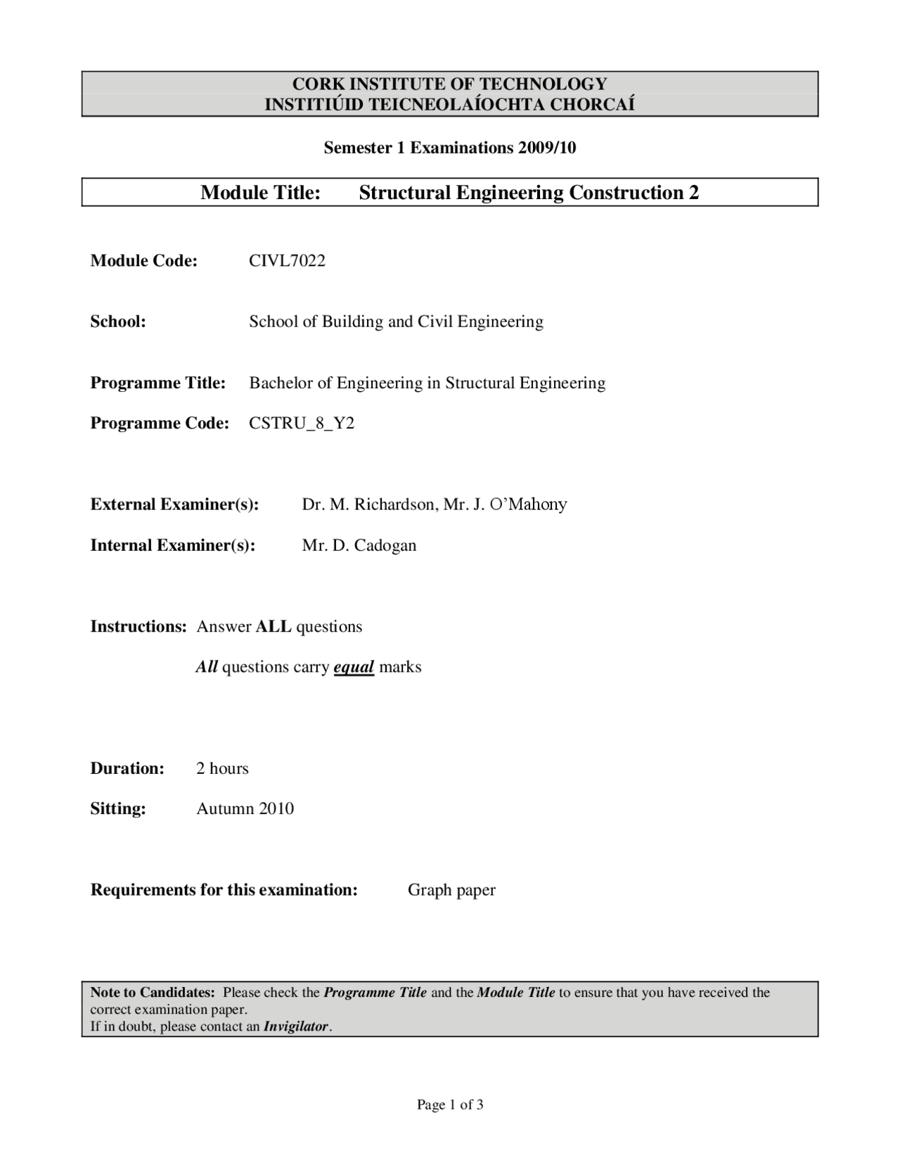 Steel Sheet Piles Structural Engineering Old Exam Paper Docsity