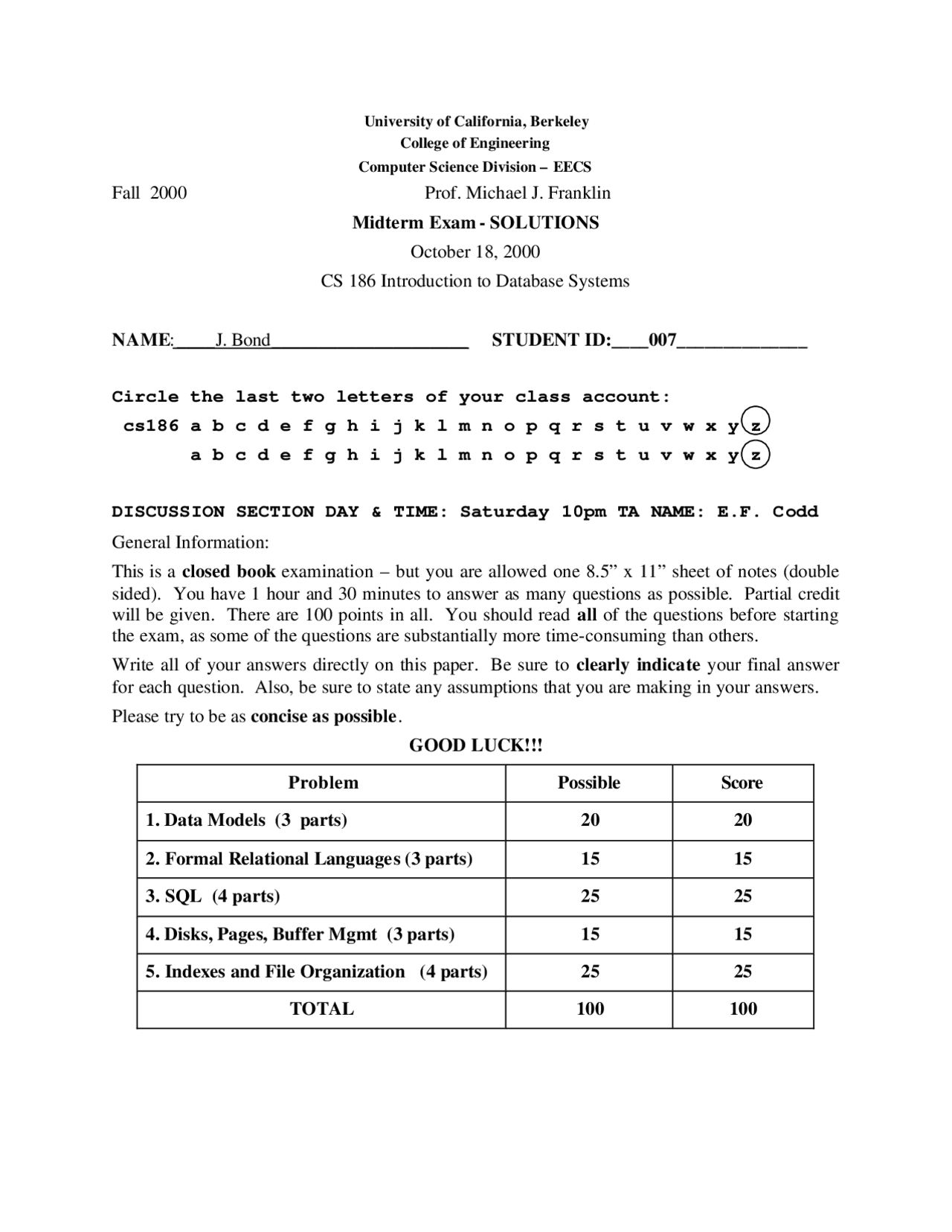 Foreign Key Introduction To Database Systems Solved Exams Exams