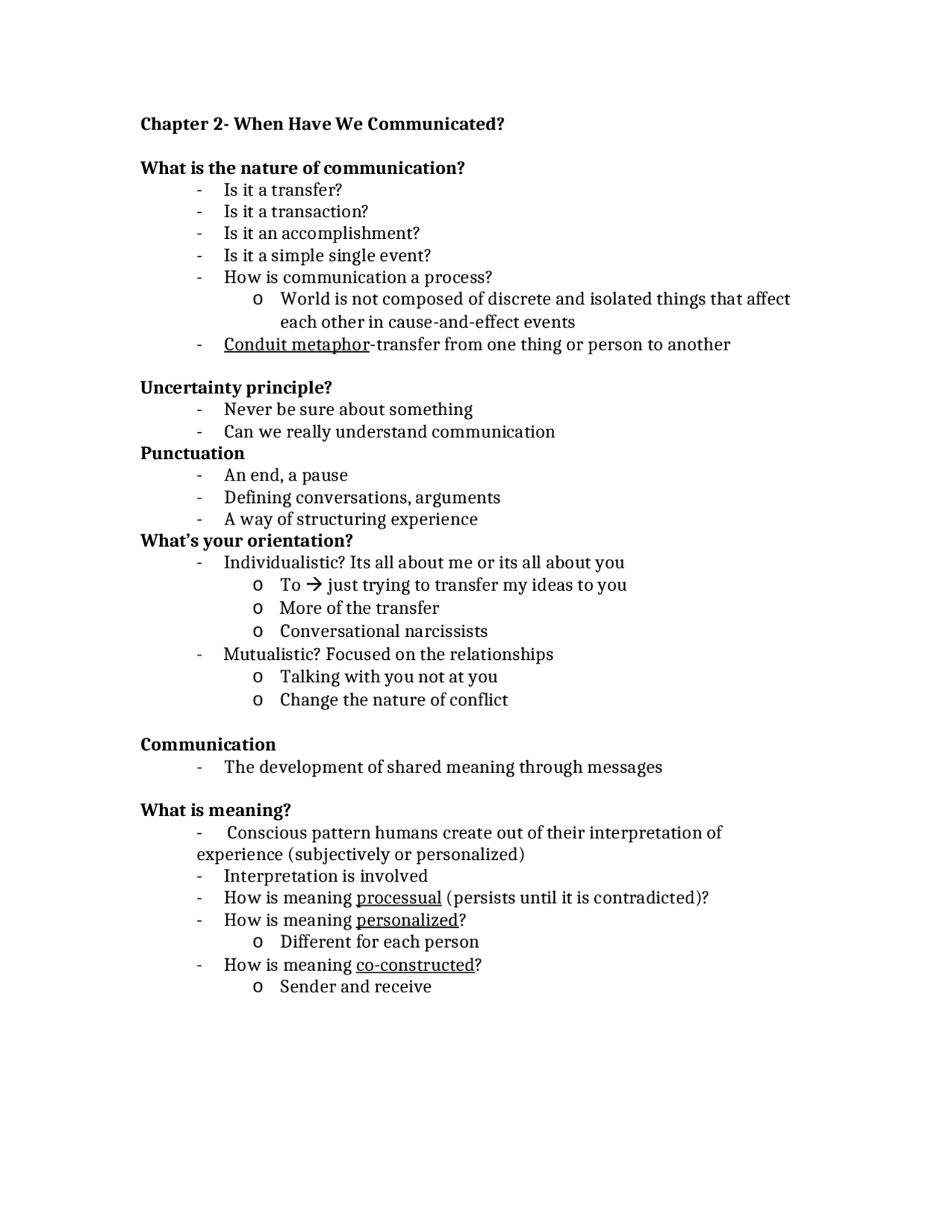 Questions of Communication - Introduction to Communication Studies | COMM 1014 - Docsity