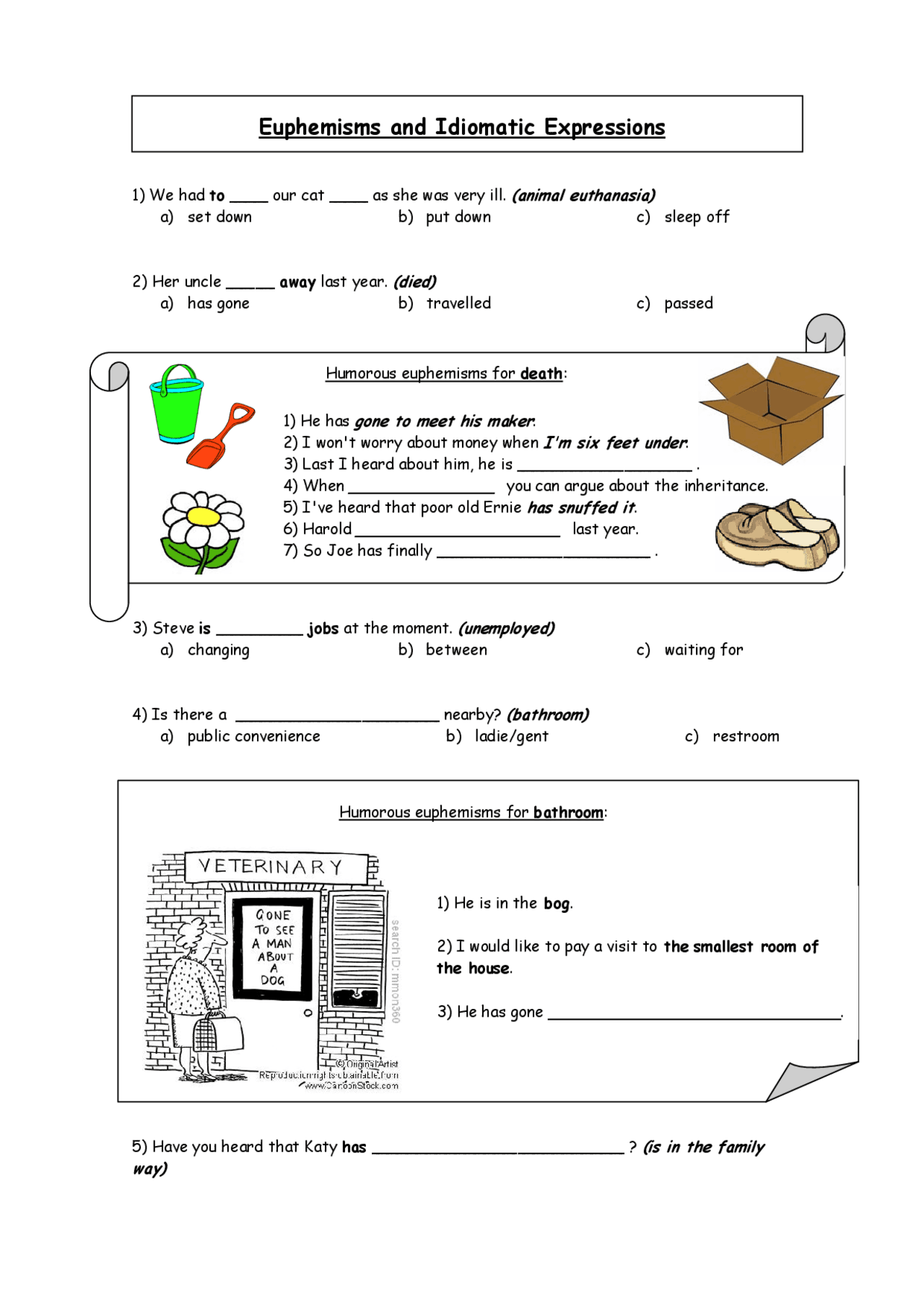 Euphemisms and Idiomatic Expressions - Apostilas - Letras - Docsity