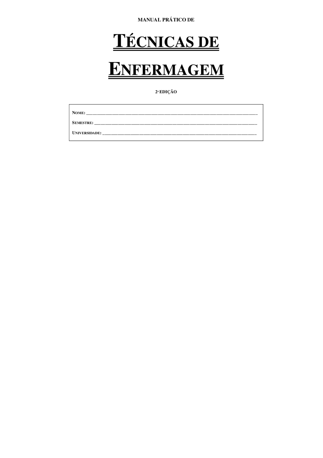 Manual De Enfermagem Apostilas Enfermagem Notas De Estudo