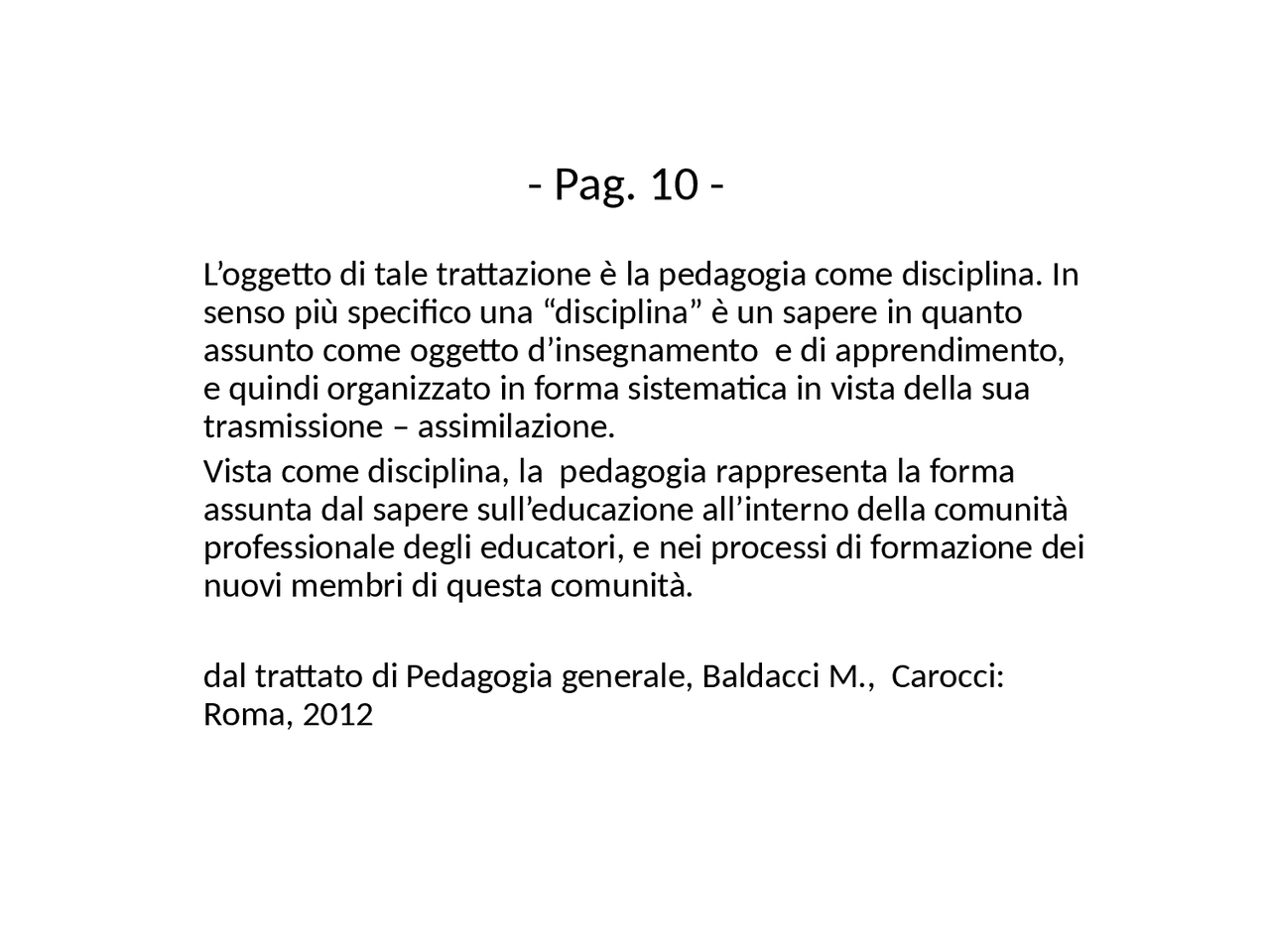 Trattato Di Pedagogia Generale 1 Docsity