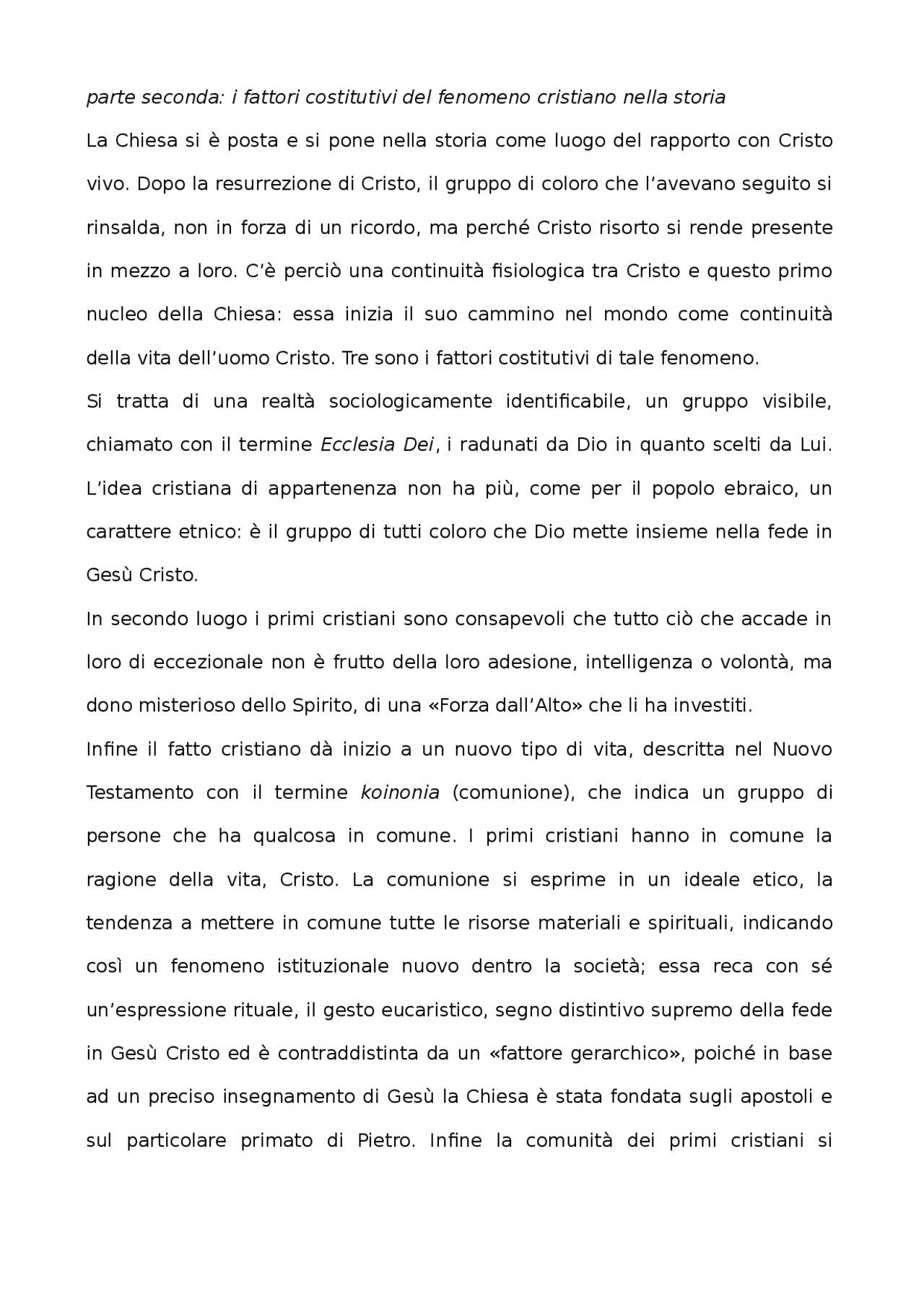 Teologia Appunti Secondo Anno Teologia Ii Docsity