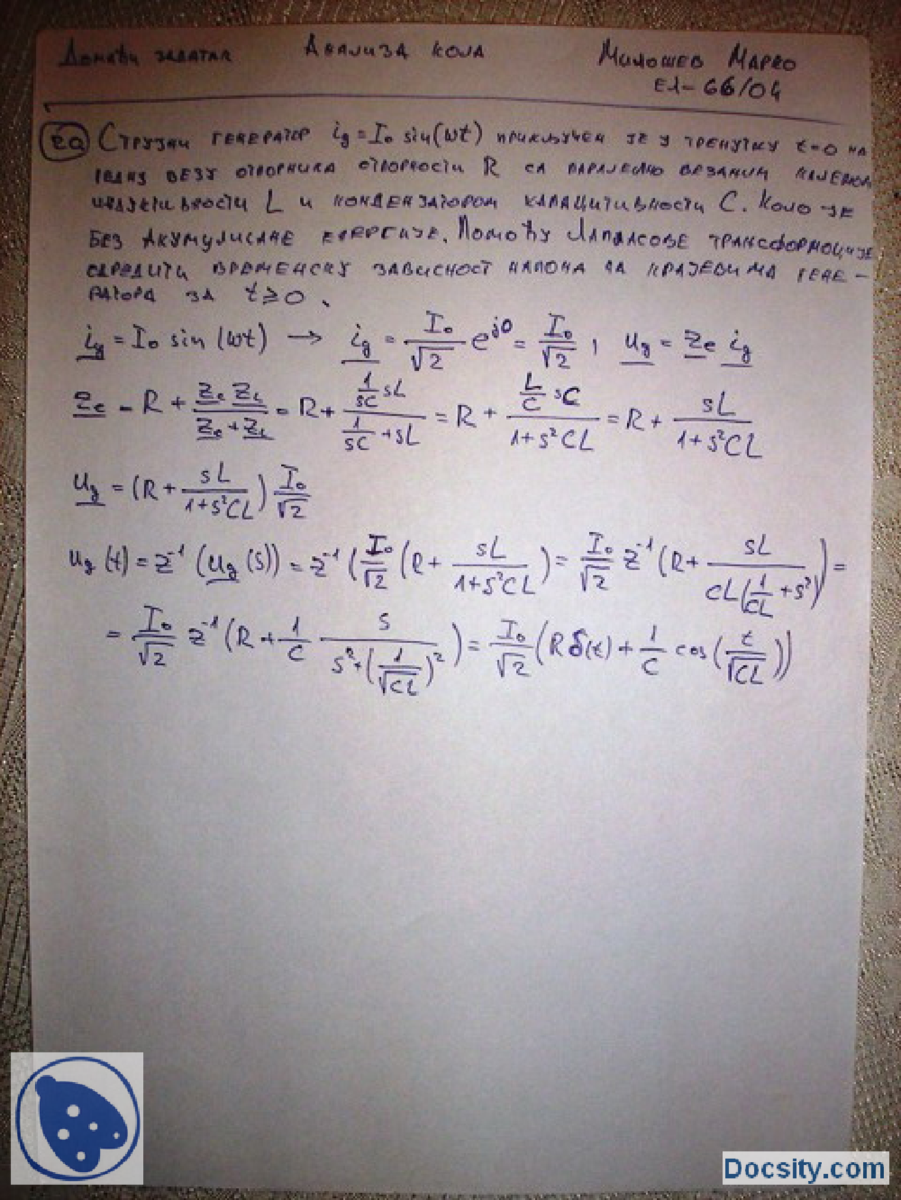 Zadaci-Vezbe-Analiza kola-Elektrotehnika i racunarstvo (28) | Vežbe' predlog Analiza električnih ...
