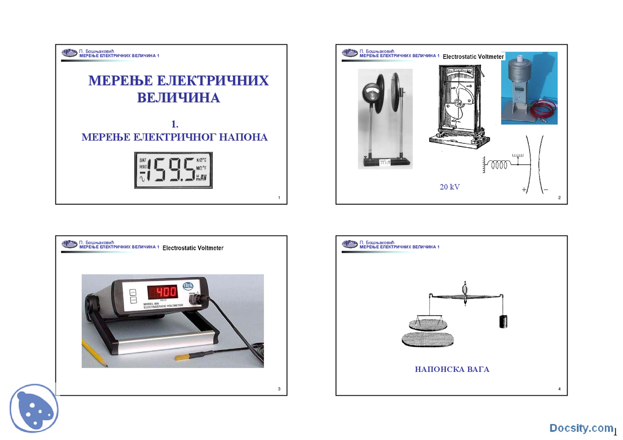 Merenje elektricnih velicina-Slajdovi-Elektrometrologija-Elektrotehnika i racunarstvo | Slajdovi ...