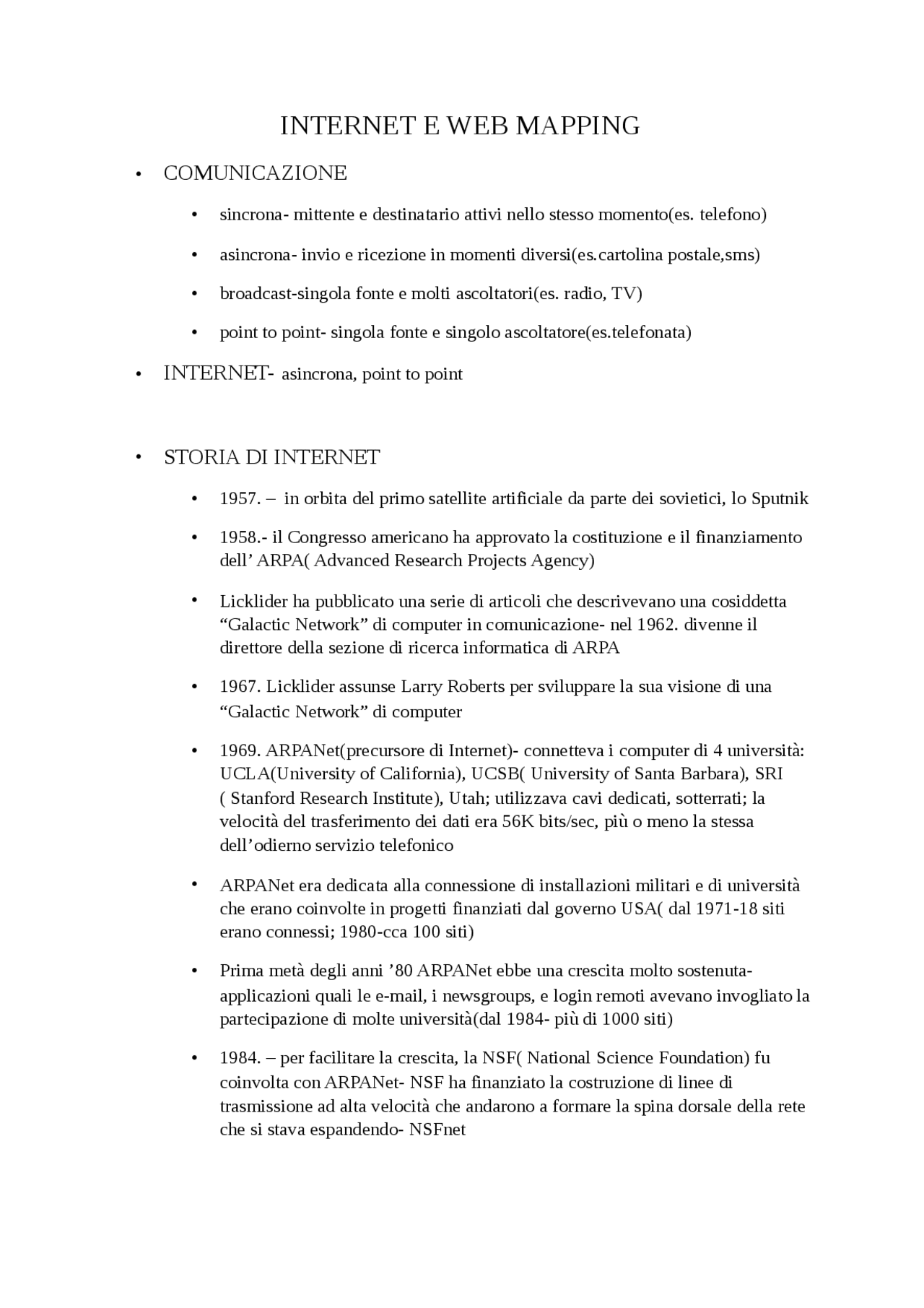 Internet E Web Maping Appunti Informatica Generale Appunti Di