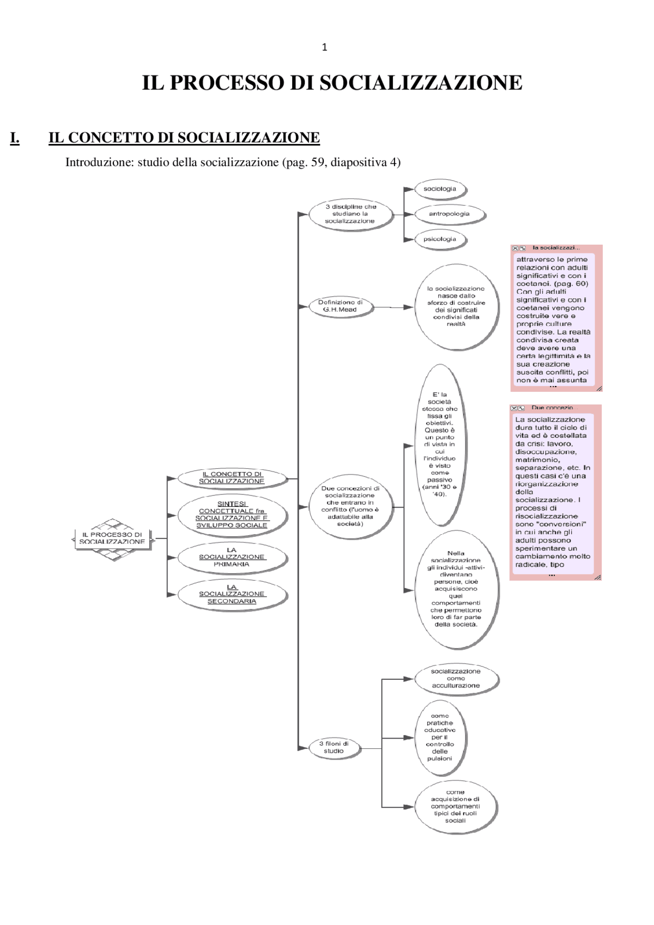 Il processo di socializzazione - Schema - Psicologia dello sviluppo ...