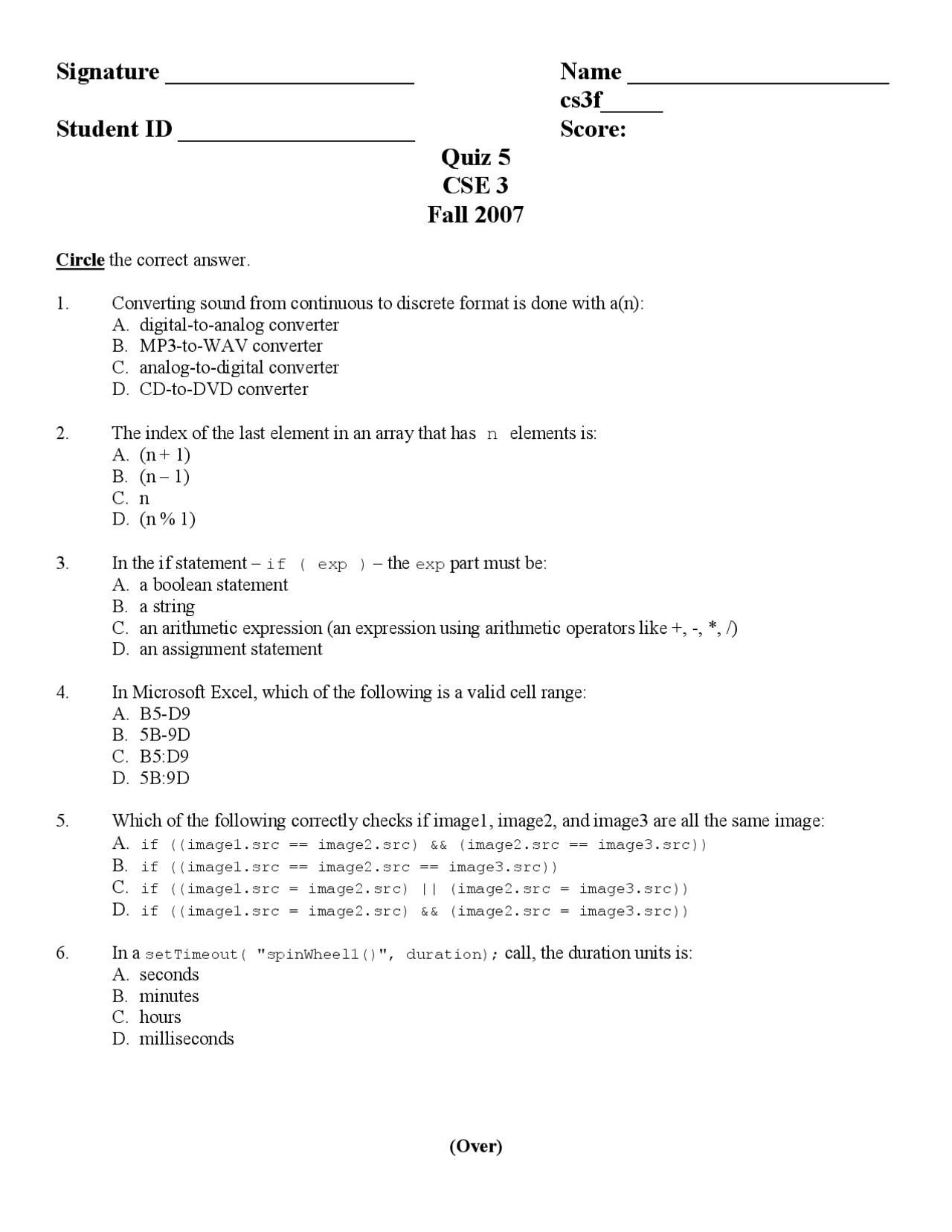 Safeguarding - Computer Science - Quiz - Docsity