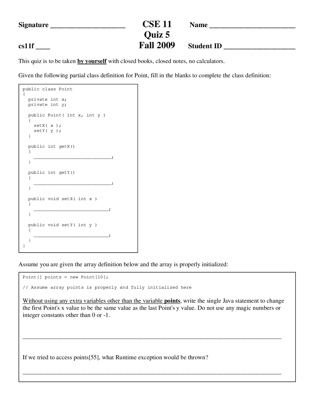 Fubartest Computer Science Quiz Docsity