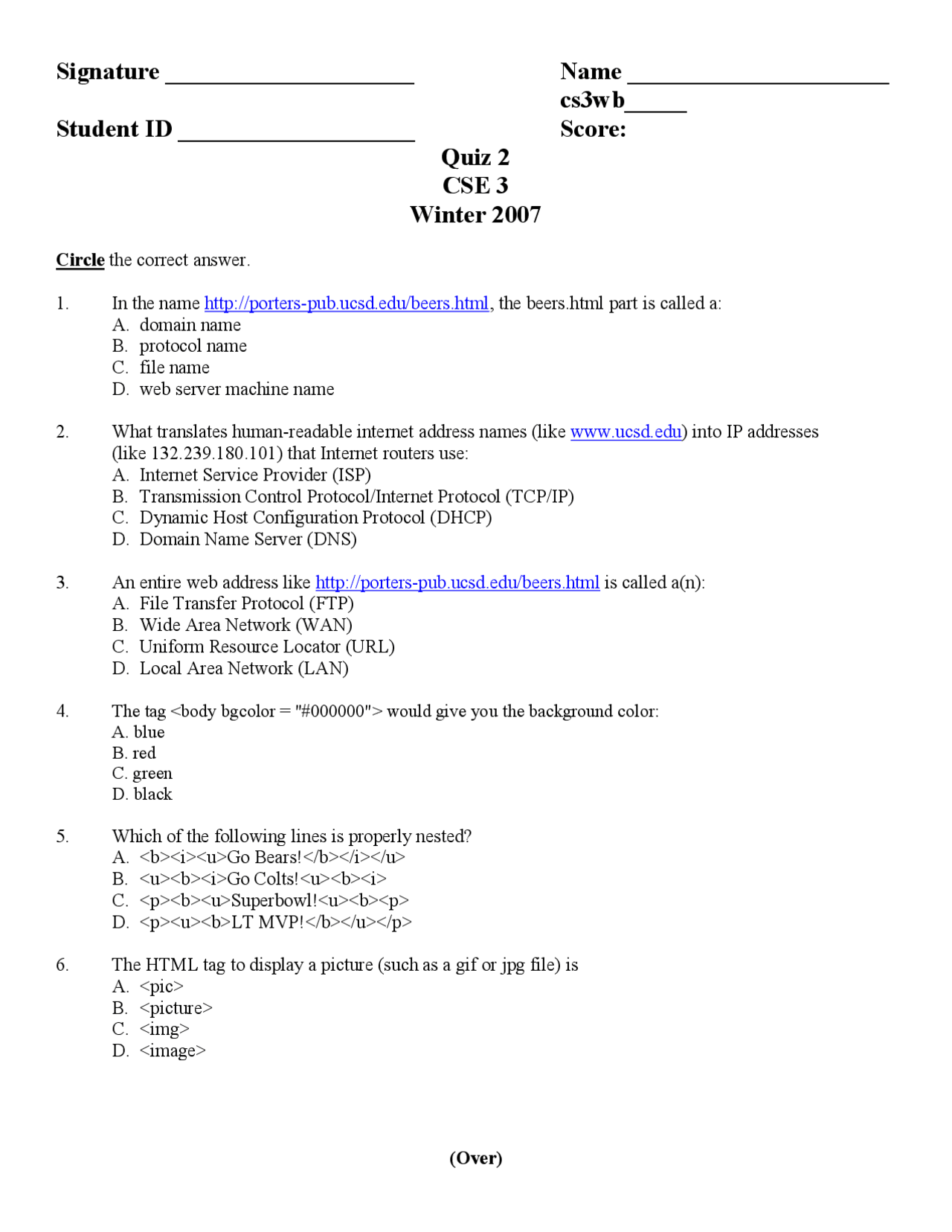Article Databases Computer Science Quiz Exercises Computer Science Docsity