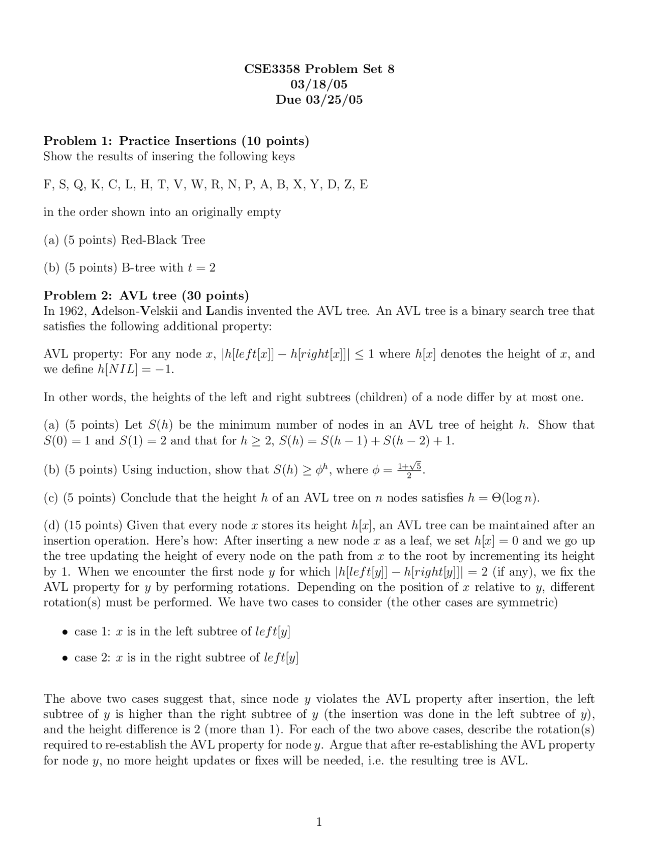 Homework Policy Data Structures Problems Docsity