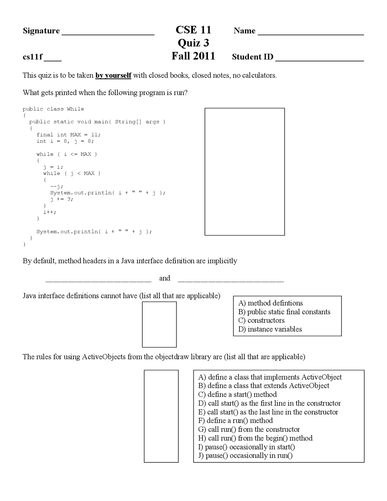 Sequentially Computer Science Quiz Docsity