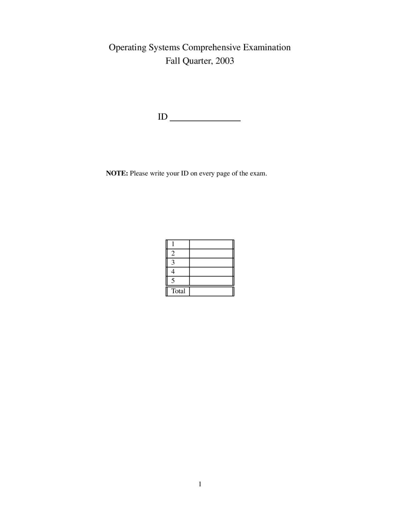 Implements Barrier - Operating System - Exam - Docsity