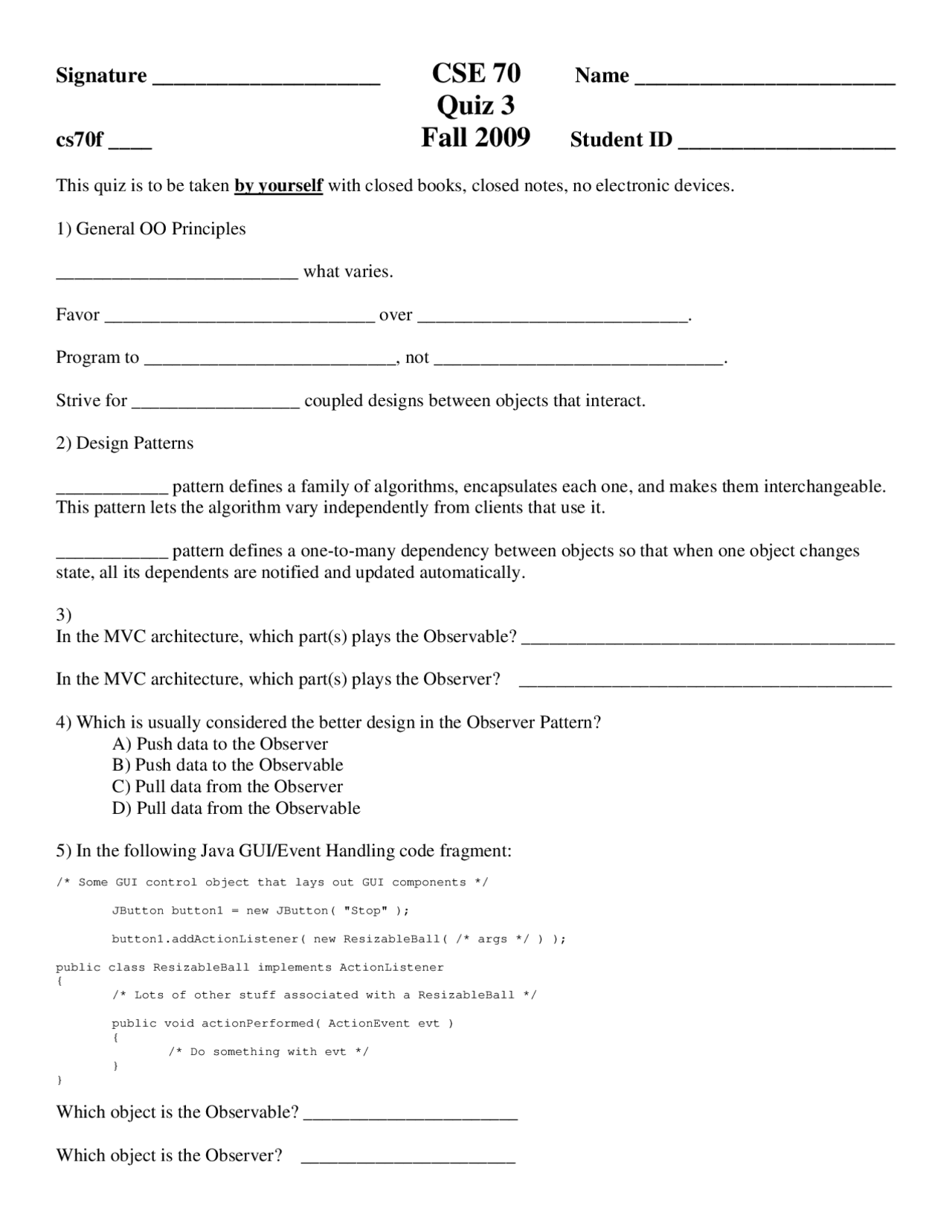 Updated Automatically Computer Science Quiz Docsity