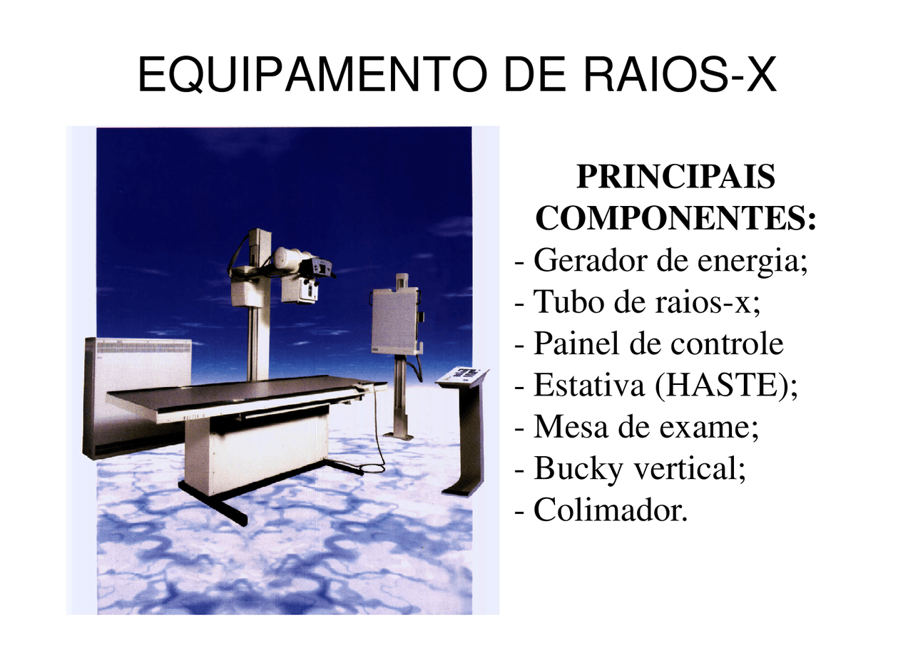 Equipamento de Raios X - Apostilas - Medicina Parte1 | Notas de estudo Medicina | Docsity