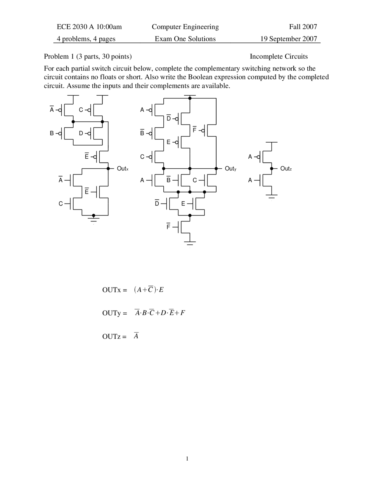 Determine Computer Engineering Solved Exam Docsity