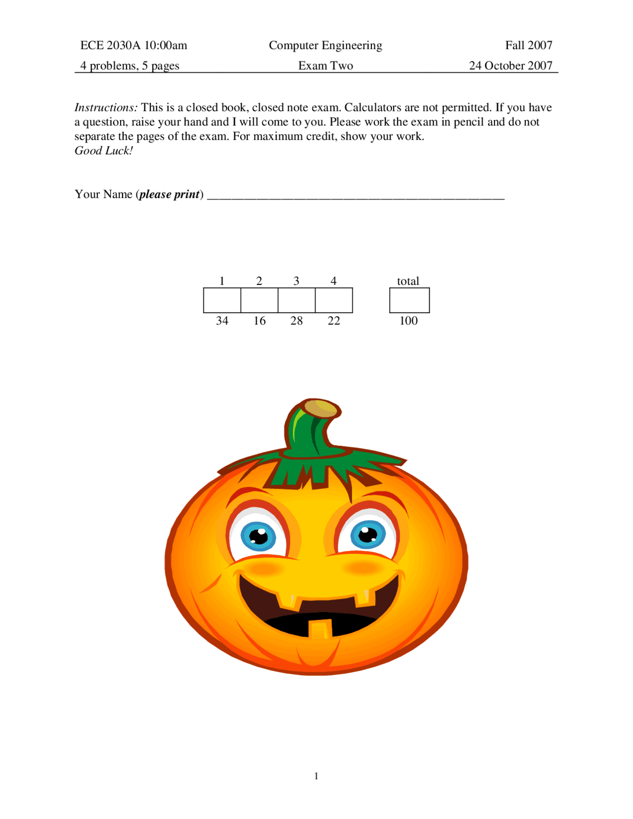Vertical Line - Computer Engineering - Exam - Docsity