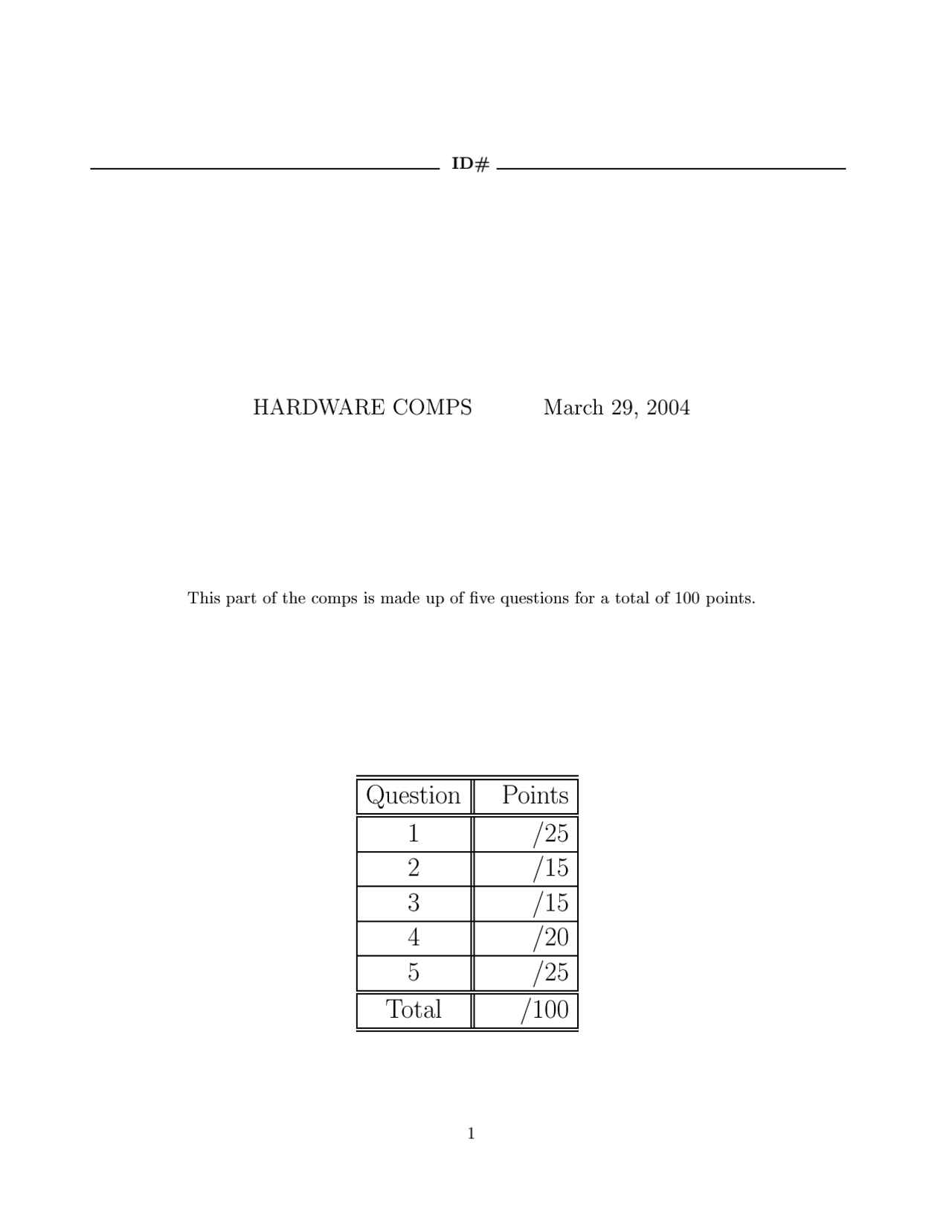 Constraining Computer Archticture Past Exam Paper Docsity