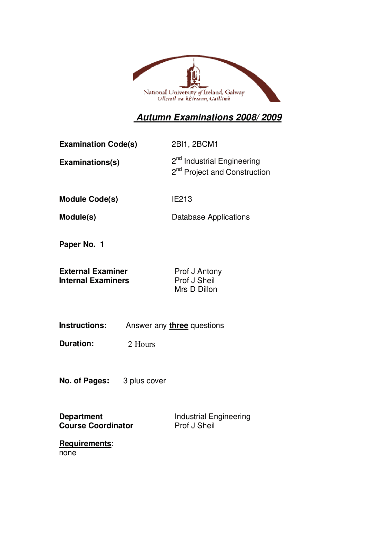 Query Design Database Applications Past Exam Docsity