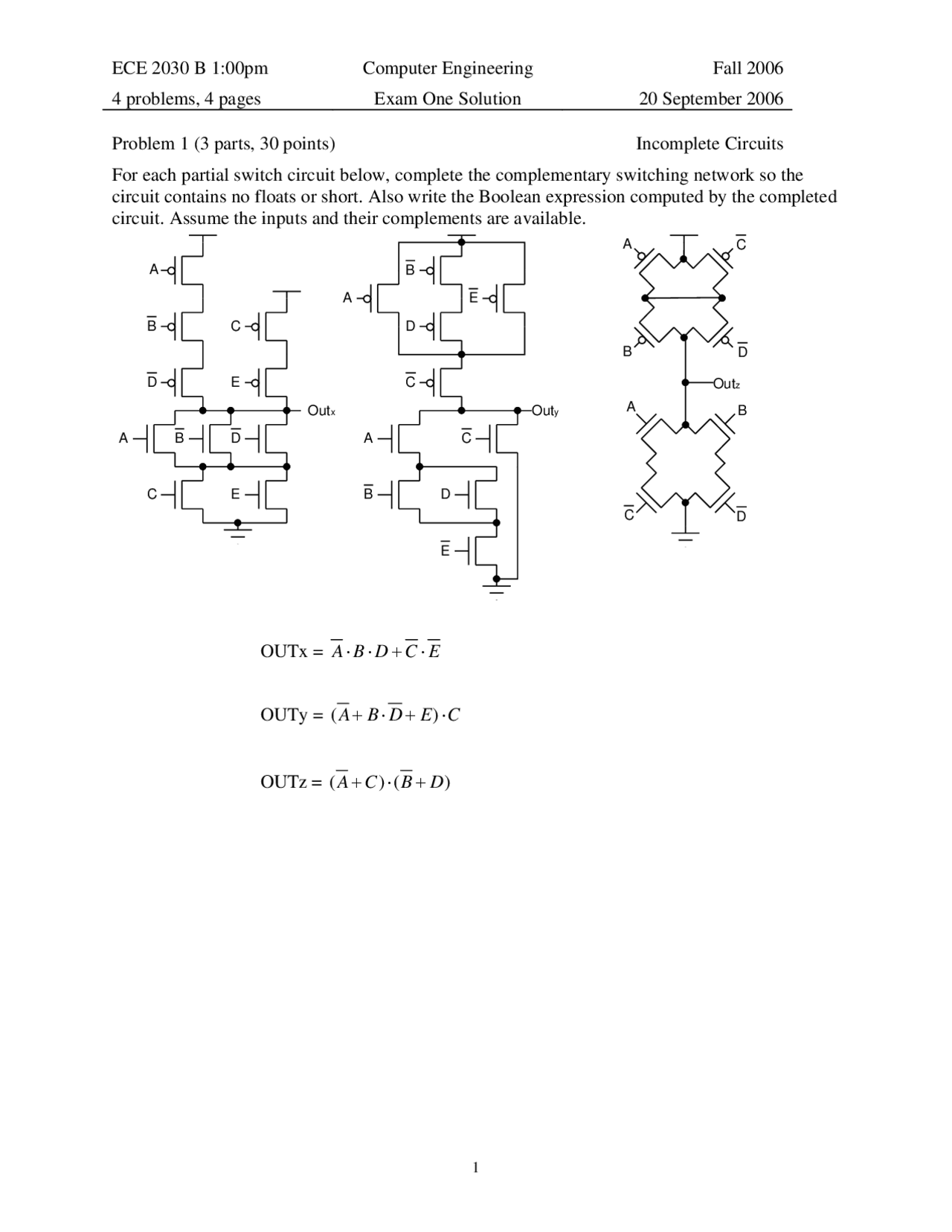 Design Technique Computer Engineering Solved Exam Exams Computer Science Docsity 8073