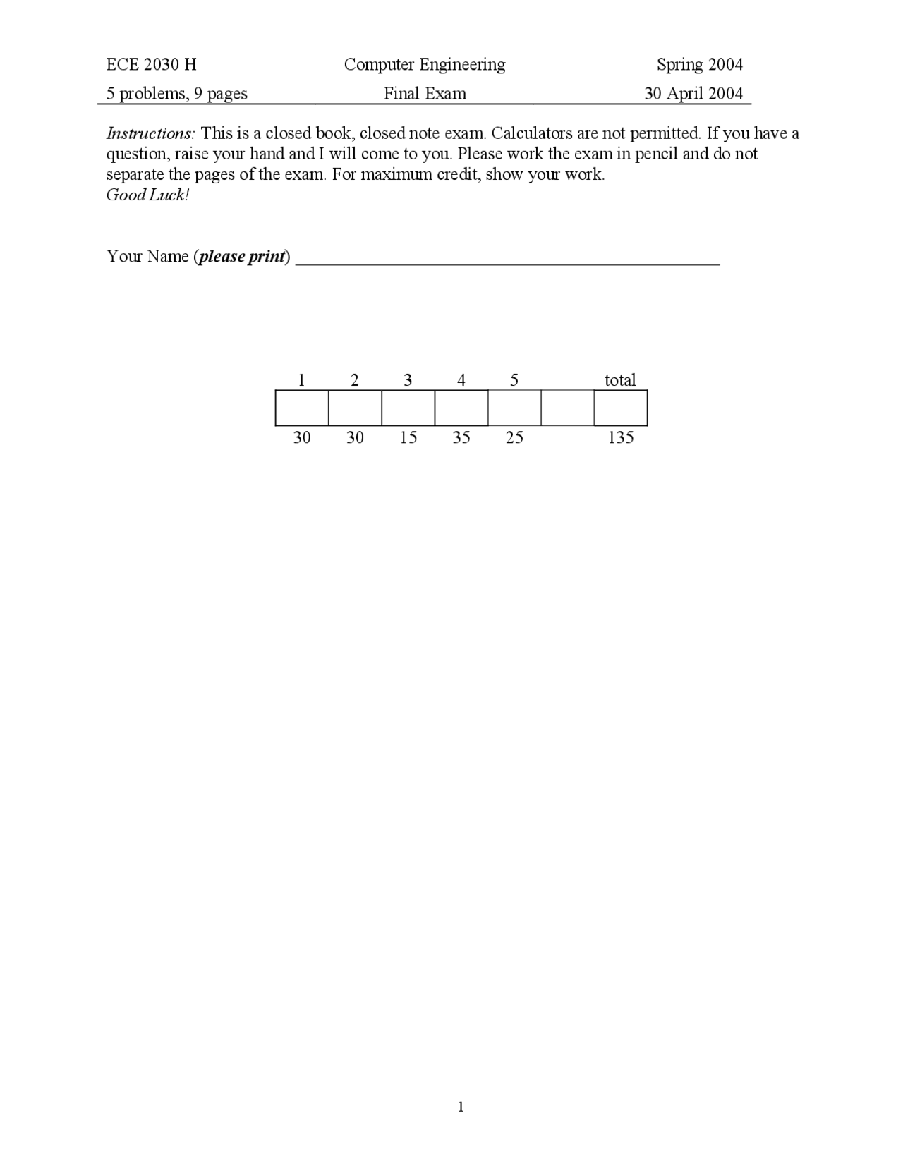 Contain No Shorts Computer Engineering Exam Docsity