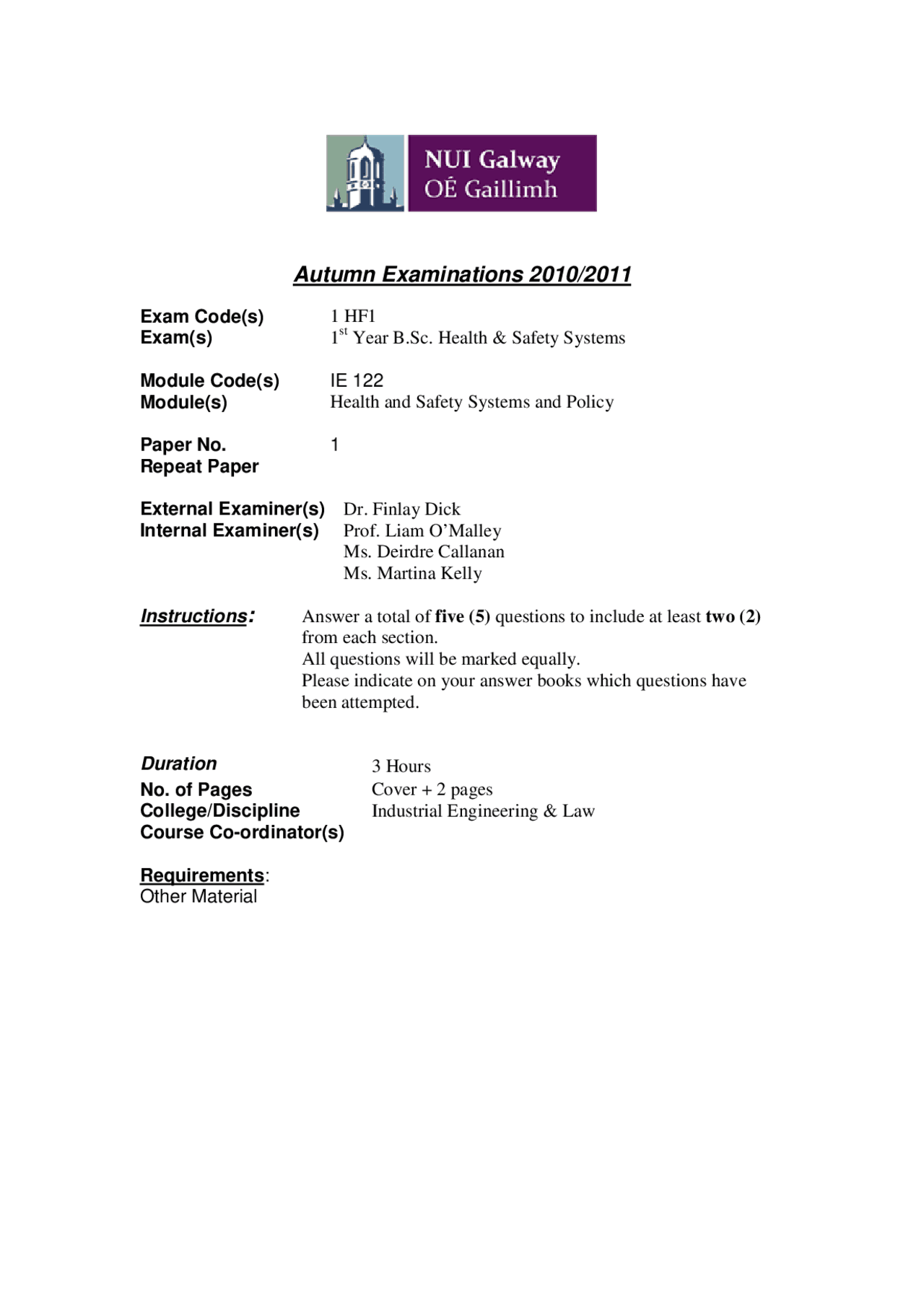 Novus Actus Interveniens - Health and Safety Systems and Policy I ...